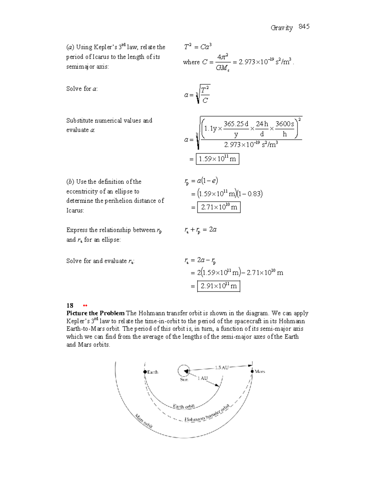 Physics Material - Gravity 845 (a) Using Kepler’s 3 rd law, relate the period of Icarus to the ...
