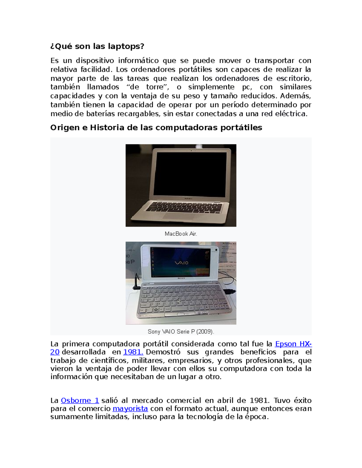 Laptops OAC - ¿Qué son las laptops? Es un dispositivo informático que ...