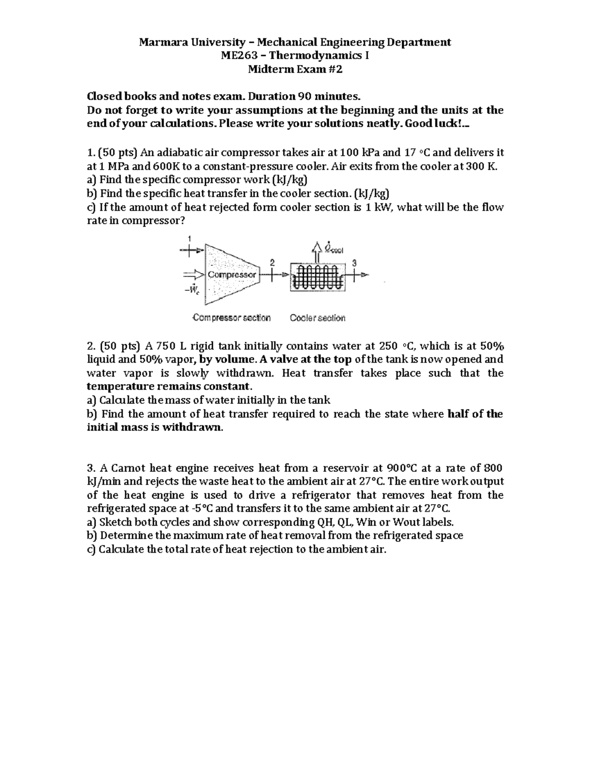Sample/practice exam, answers - Marmara University – Mechanical ...