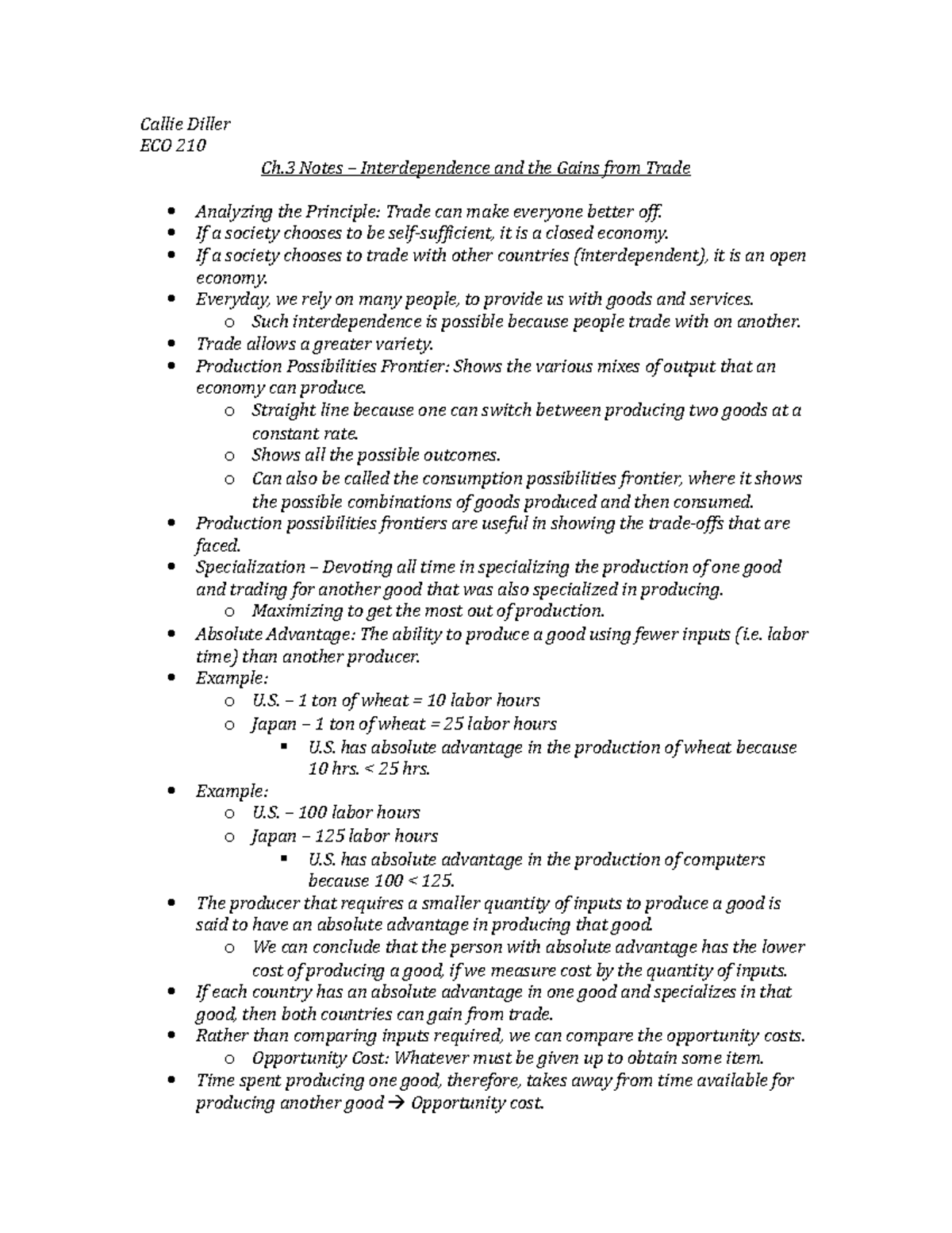 ECO 210 - Ch. 3 Notes - Callie Diller ECO 210 Ch Notes ...