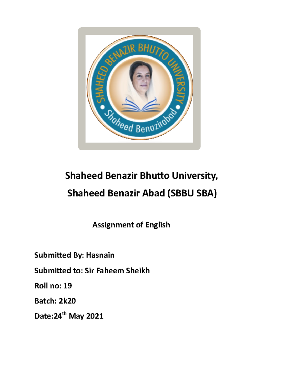 how to write a cv for 3rd semester - Shaheed Benazir Bhutto University ...
