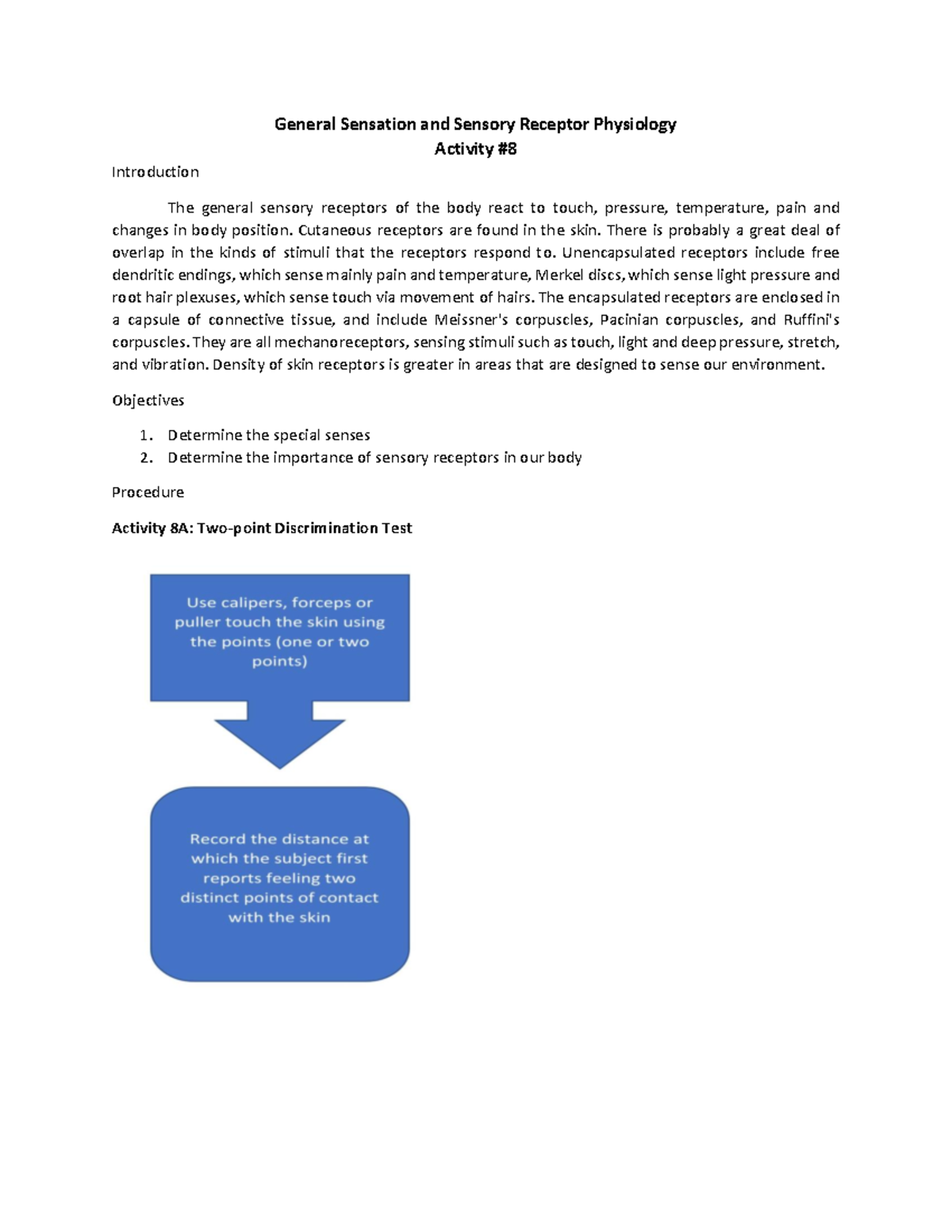 Group 5 - Activity 8 - General Sensation and Sensory Receptor ...