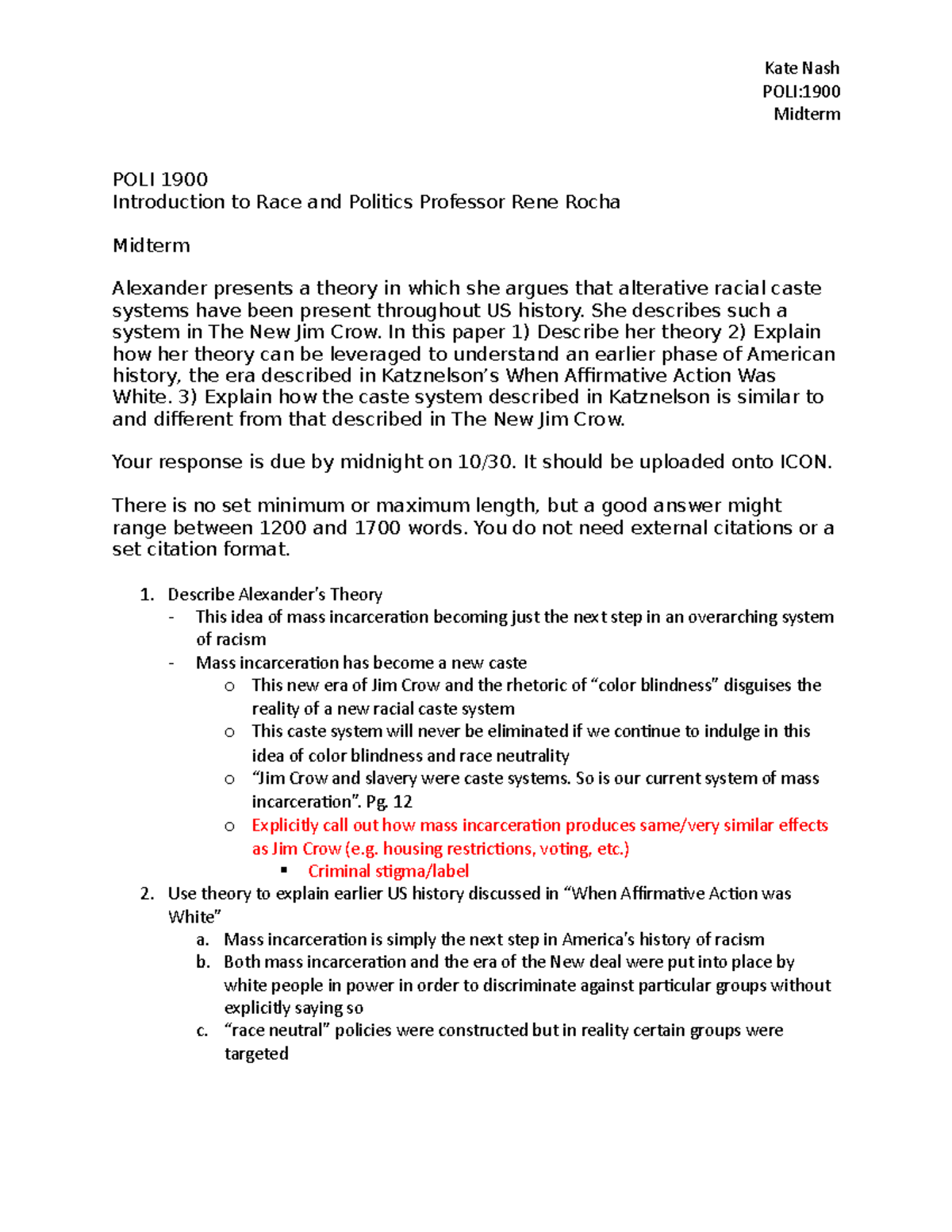 Midterm outline - Kate Nash POLI: Midterm POLI 1900 Introduction to ...