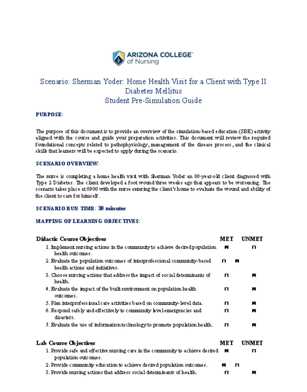Sherman+Yoder+Home+Health+Visit+for+a+Client+with+Type+II+DM+Student ...