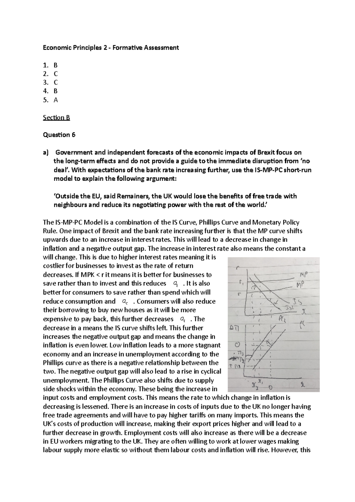 Formative Assessment - Economic Principles 2 - Formative Assessment B C ...