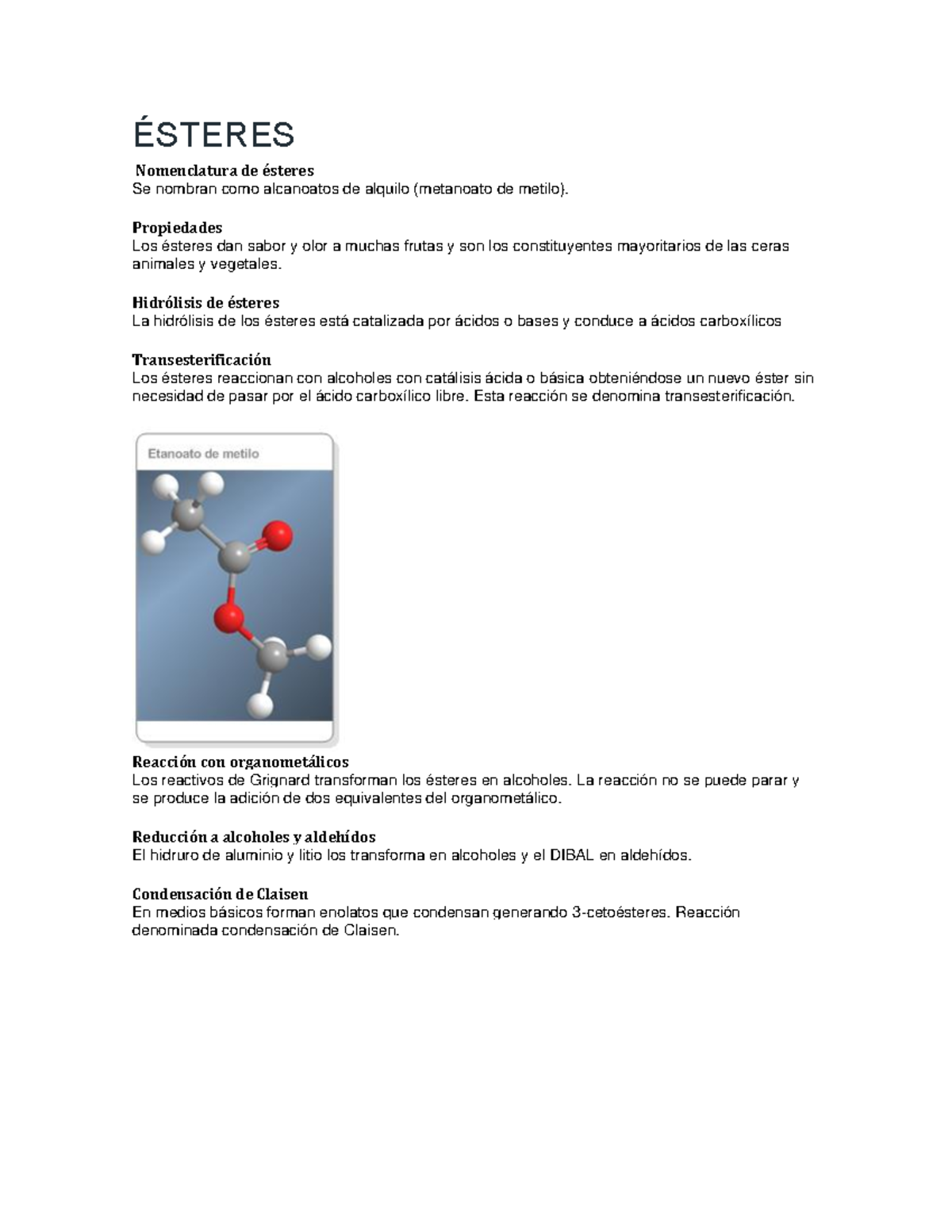 Ésteres - Tarea completa - ÉSTERES Nomenclatura de ésteres Se nombran ...