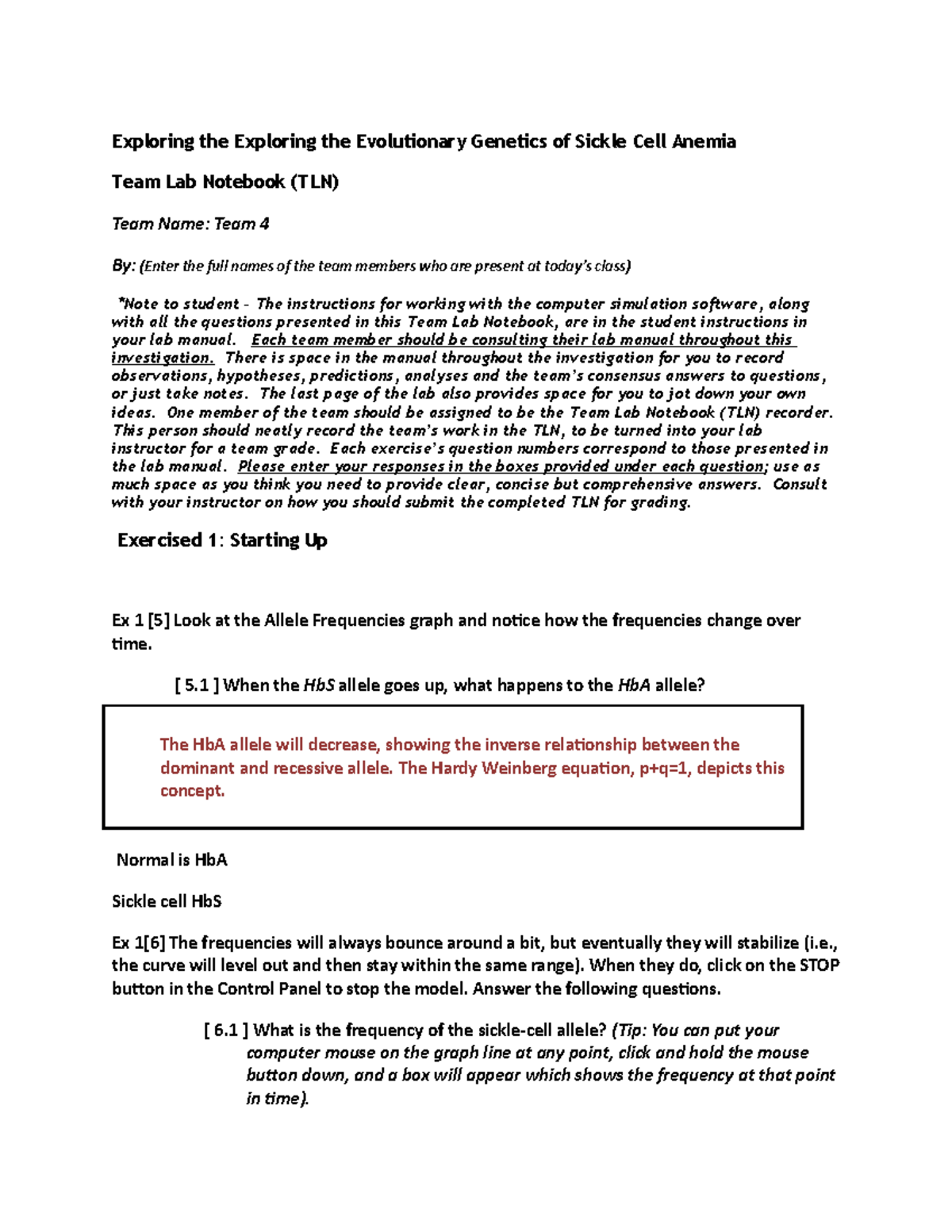 Exploring the Exploring the Evolutionary Genetics of Sickle Cell Anemia ...