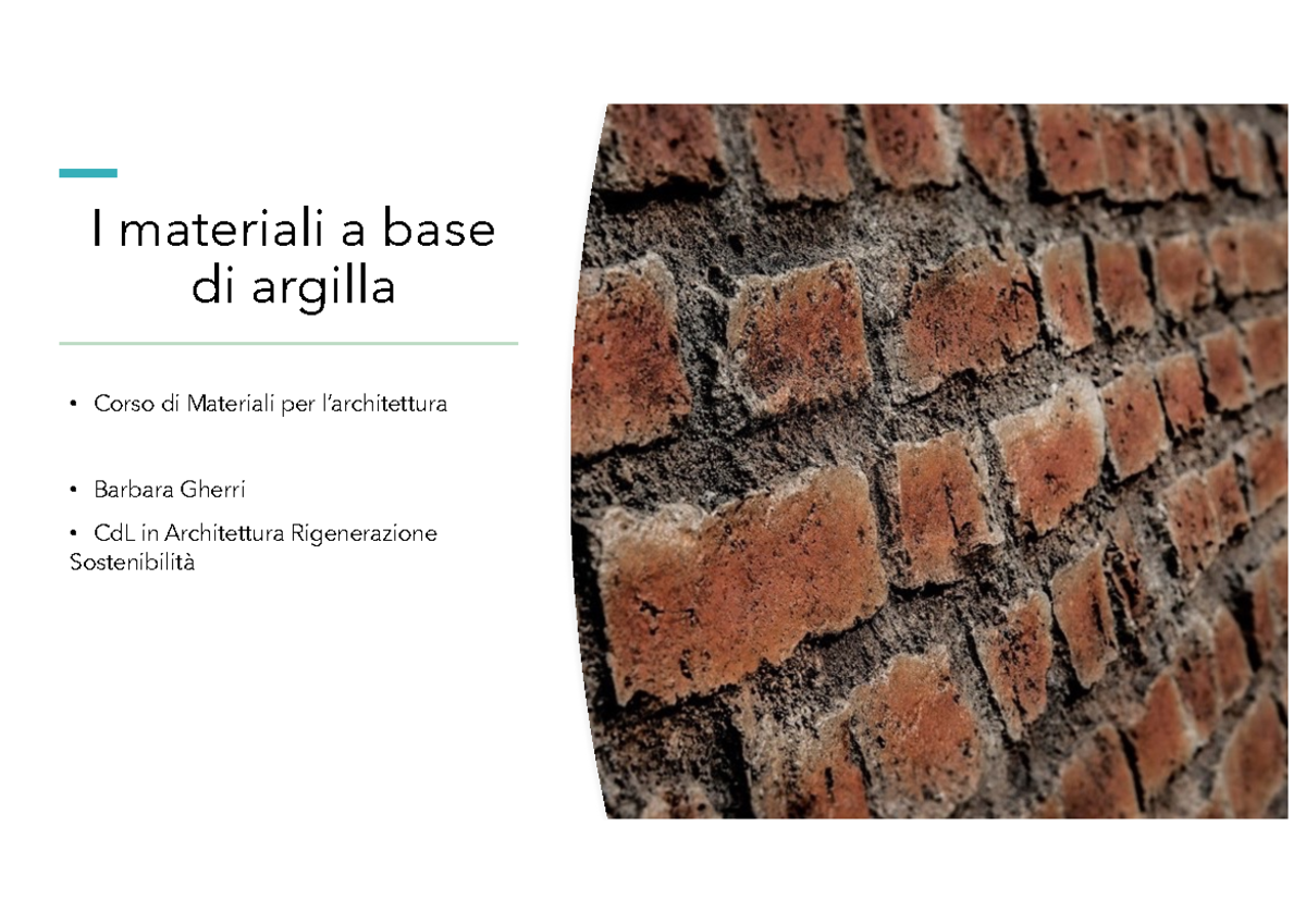 4 i materiali a base di argilla parte 1 - I materiali a base di argilla ...