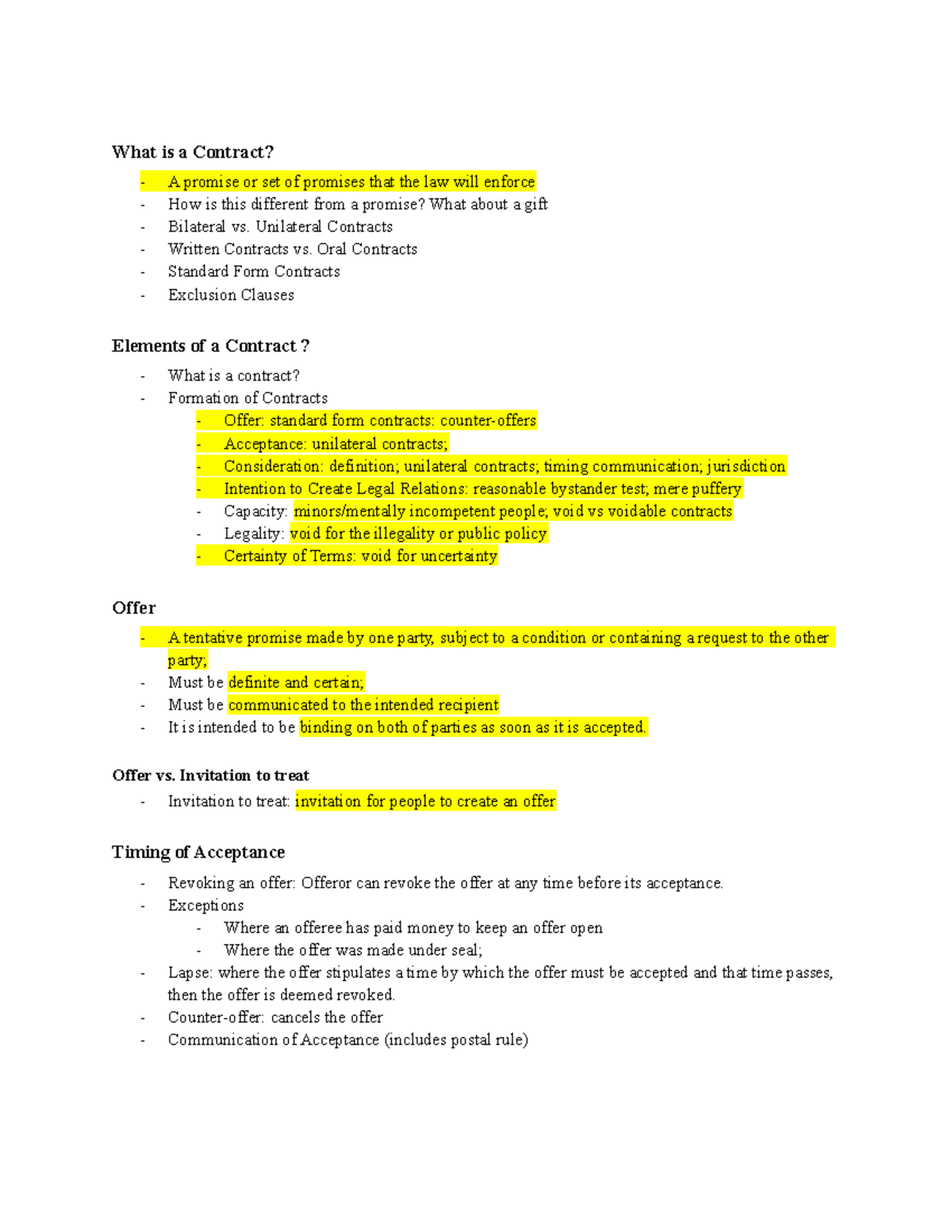 Contract Law and Corporate Law - What is a Contract? A promise or set ...