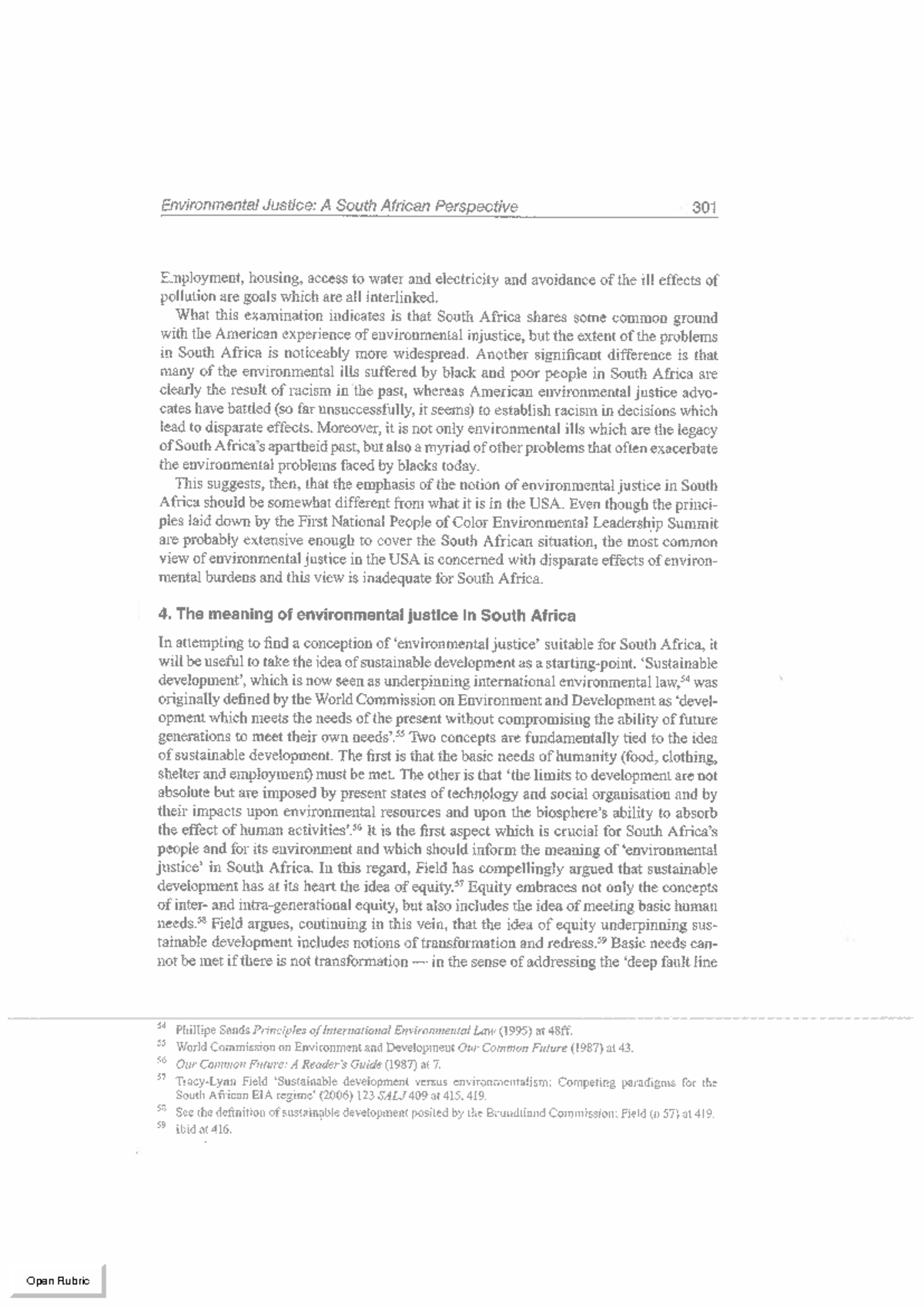 Environmental justice - A SA perspective - LCP4805 - Open Rubric - Studocu Environmental justice - A SA perspective - LCP4805 - Open Rubric - Studocu