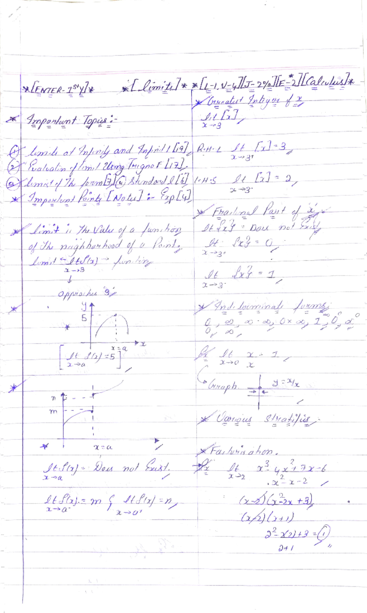 Limits [ complete Notes with Examples and Imp Formulas - ')1 - m ...