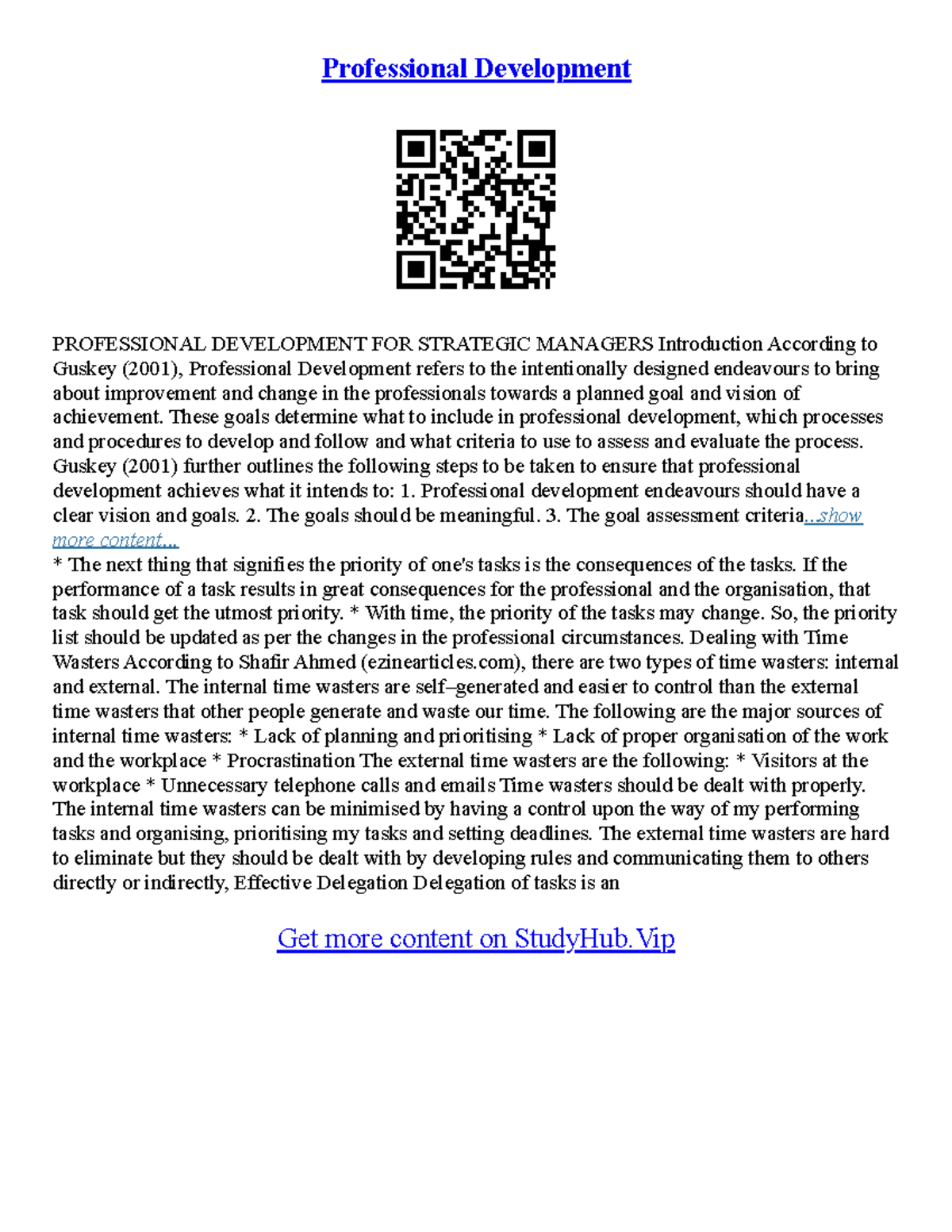 Professional Development Essay - Professional Development PROFESSIONAL ...