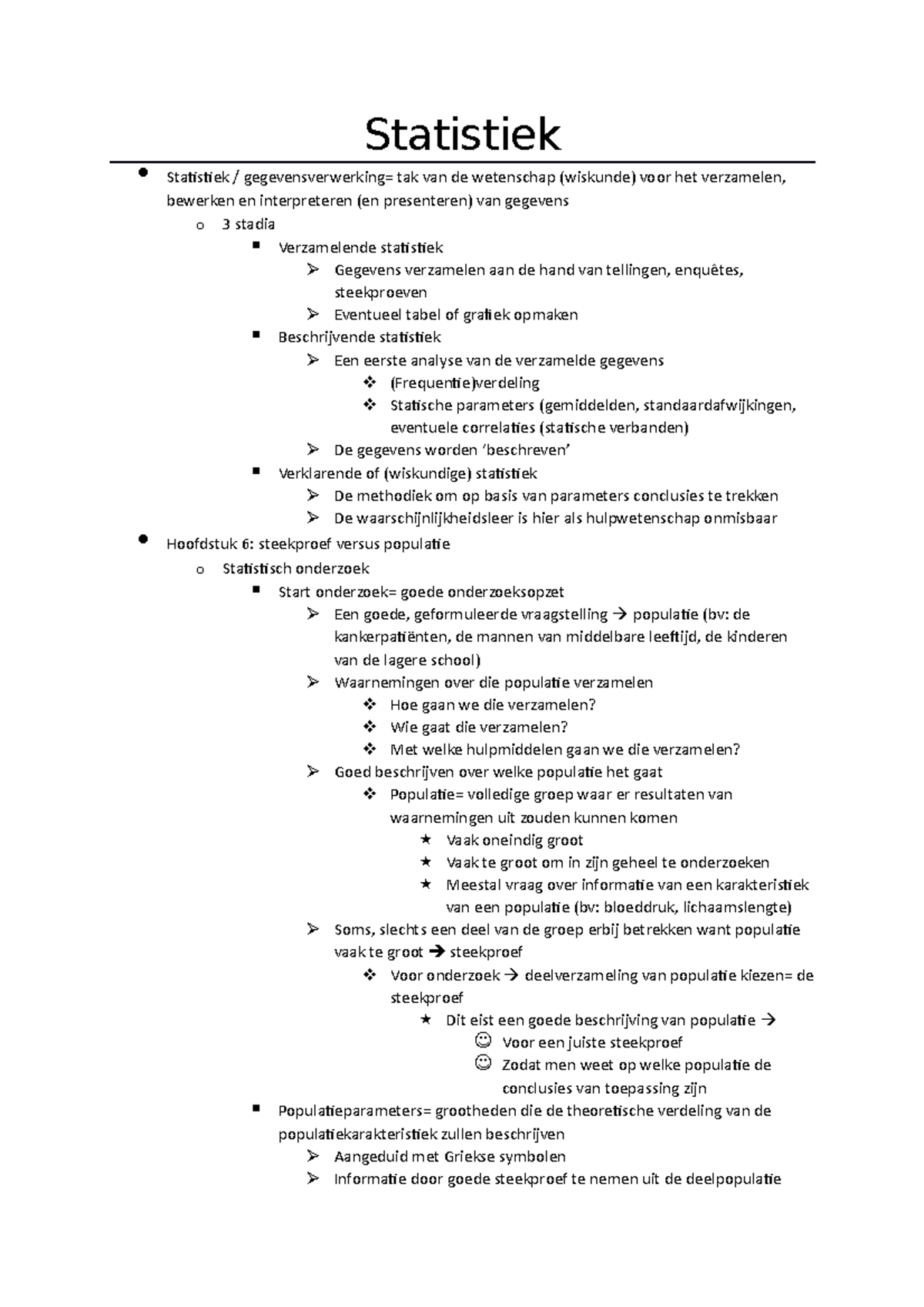 Statistiek - Statistiek Staisiek / gegevensverwerking= tak van de ...