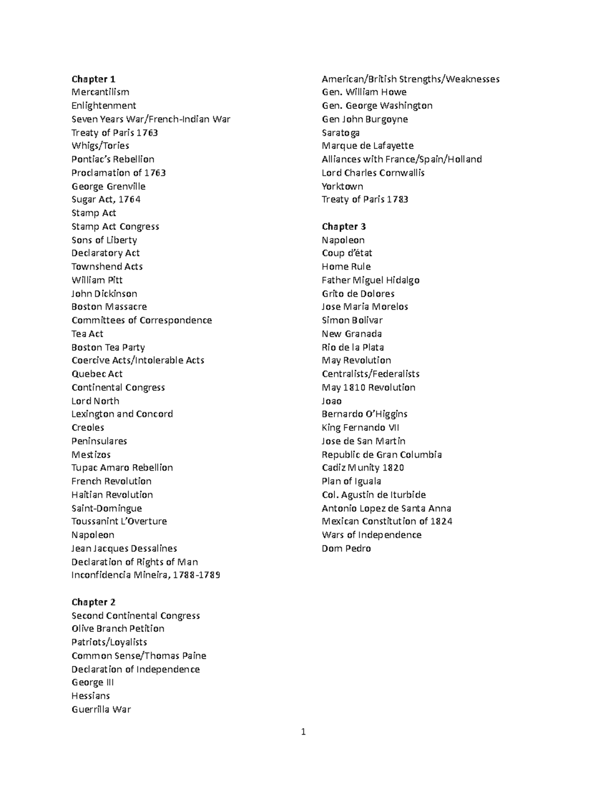 Study Guide-Independence Movements (Ch.1-3) (revised)-1 - Chapter 1 ...
