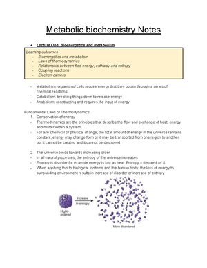 Metabolic biochemistry lecture week 2 - 091320 - Studocu