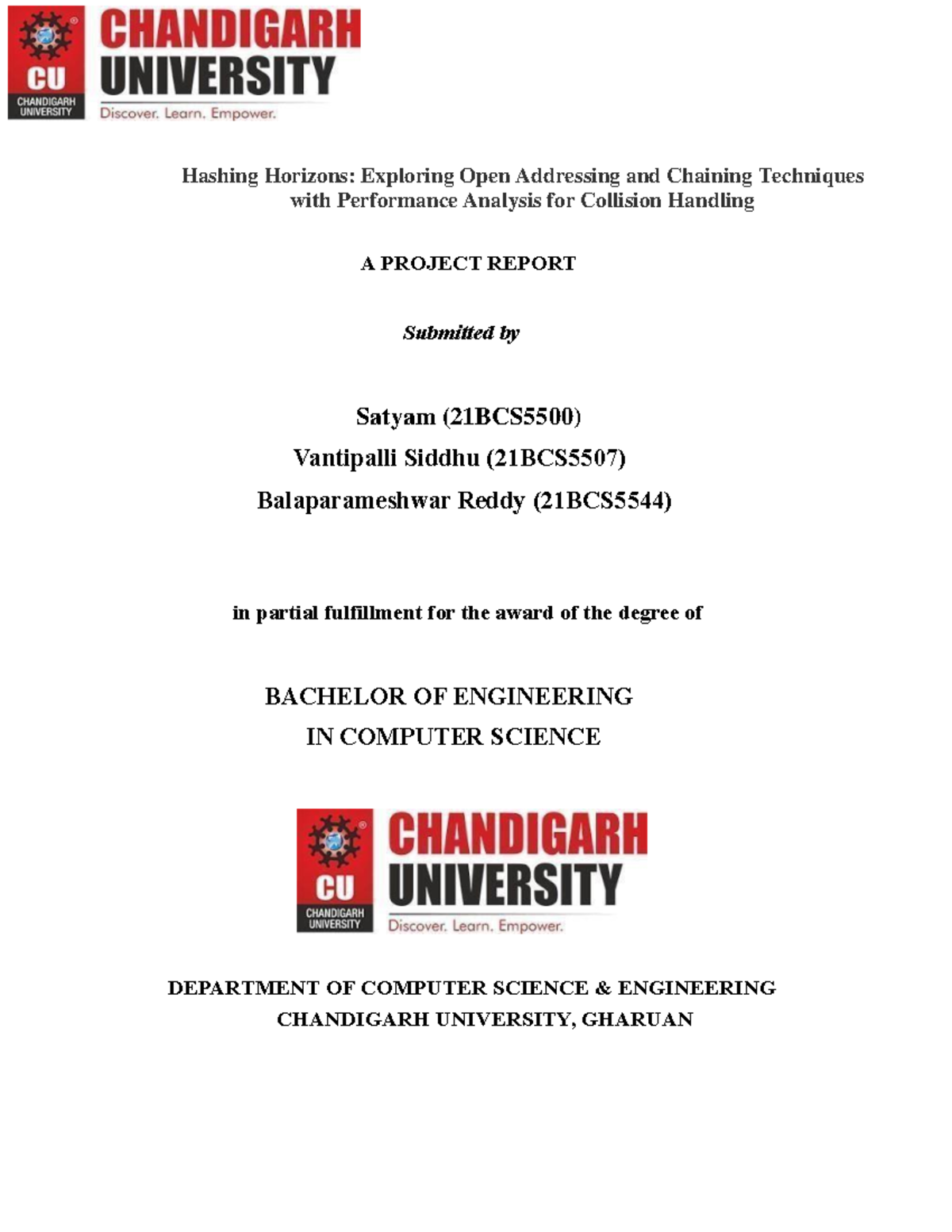 DAA-project report - A PROJECT REPORT Submitted by Vantipalli Siddhu ...