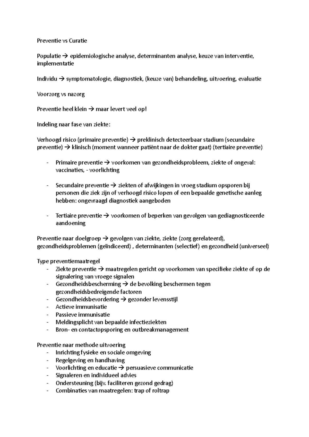 HC Preventie - Preventie vs Curatie Populatie epidemiologische analyse ...