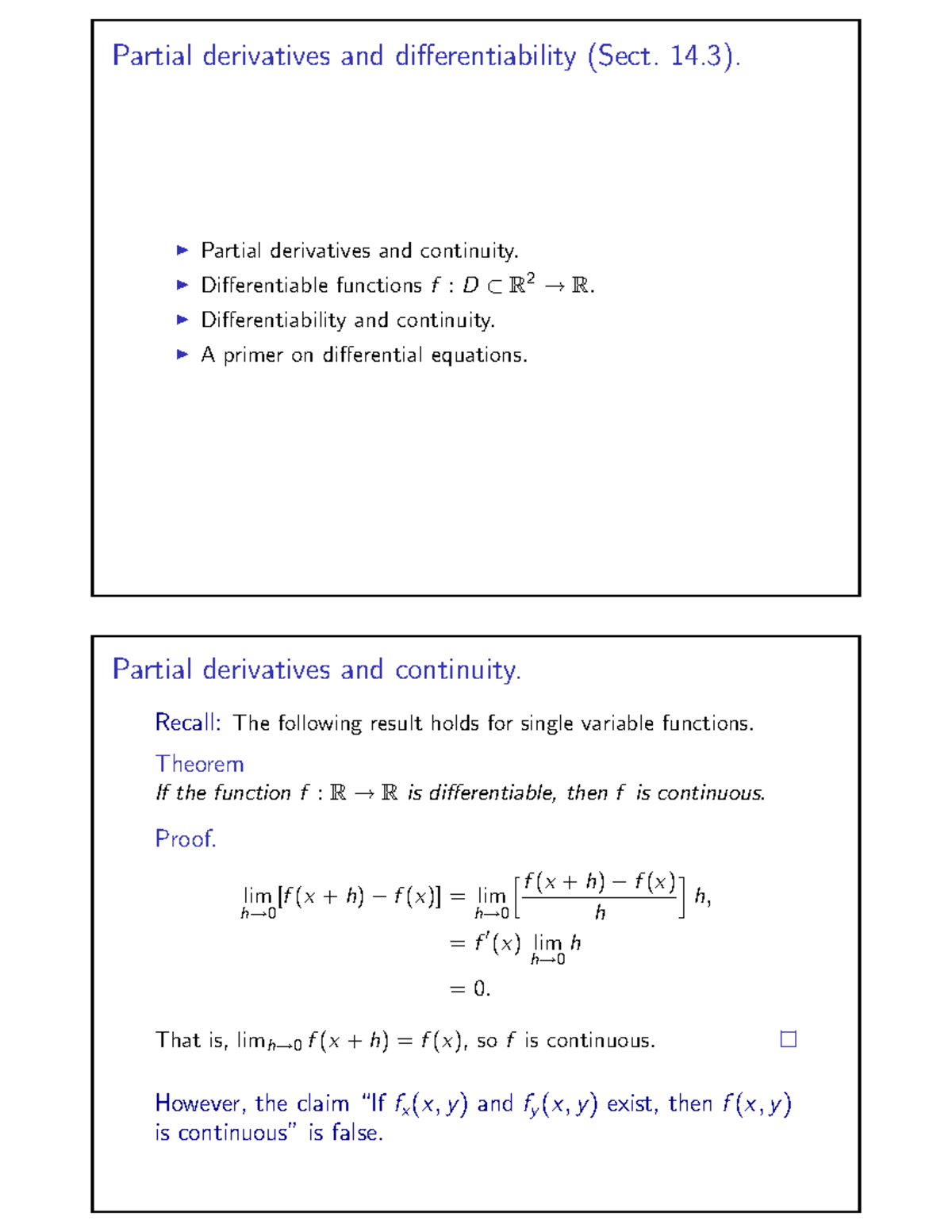 W6-234-h - Maths induction - Partial derivatives and differentiability (Sect. 14). I Partial ...