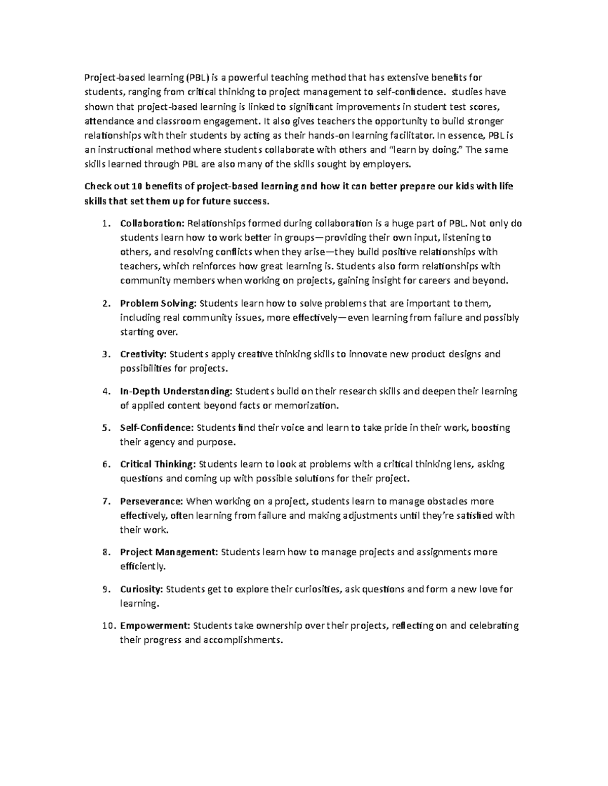 Project Based learning - Project-based learning (PBL) is a powerful ...