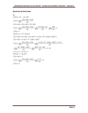 1° Parcial Análisis I T1 - PRIMER PARCIAL DE AN¡LISIS MATEM¡TICO I TEMA 1 EJERCICIO 1 Resolver ...