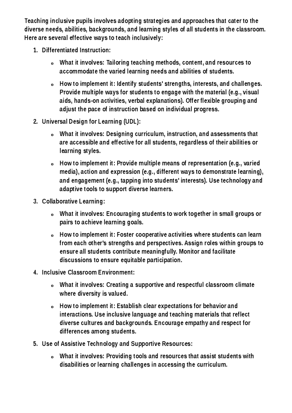 Inclusive education - Teaching inclusive pupils involves adopting ...