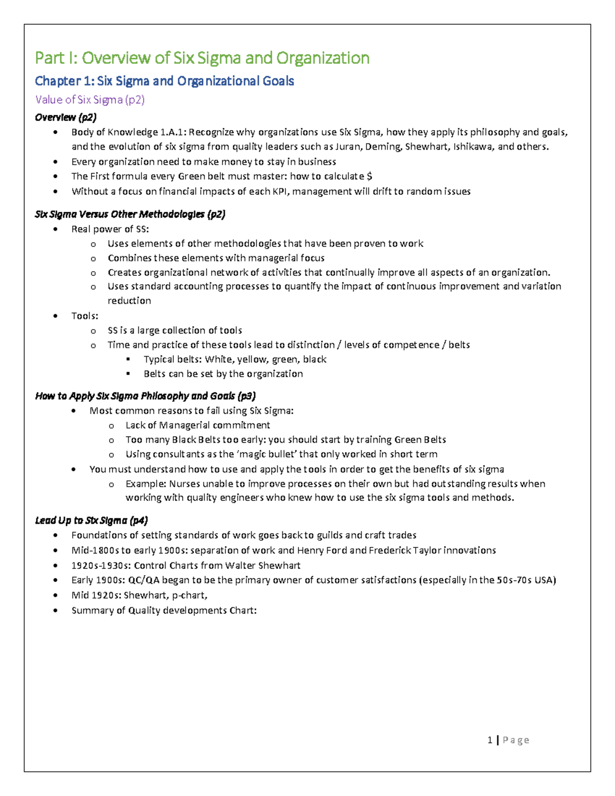 Six Sigma Study Guide - A collaborative work that will help students ...