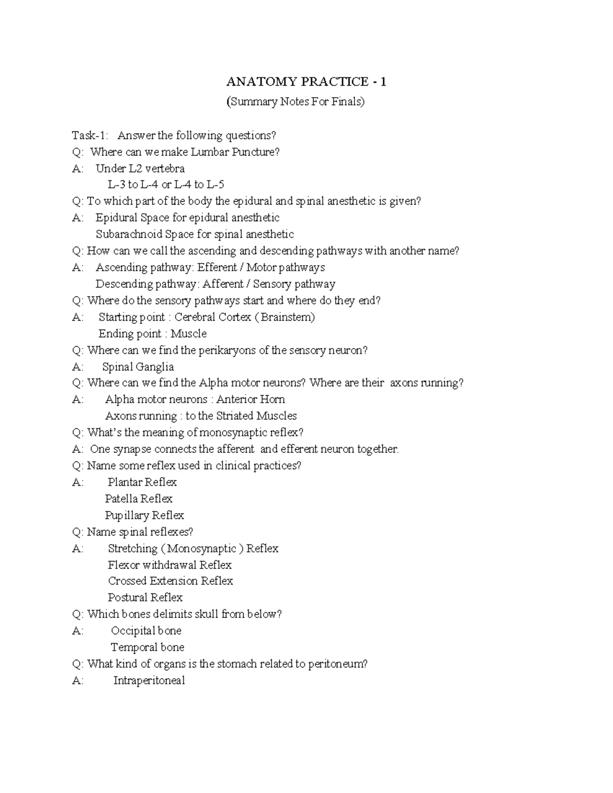 Anatomy Practice - 1 - It's the final practical exam overview ...