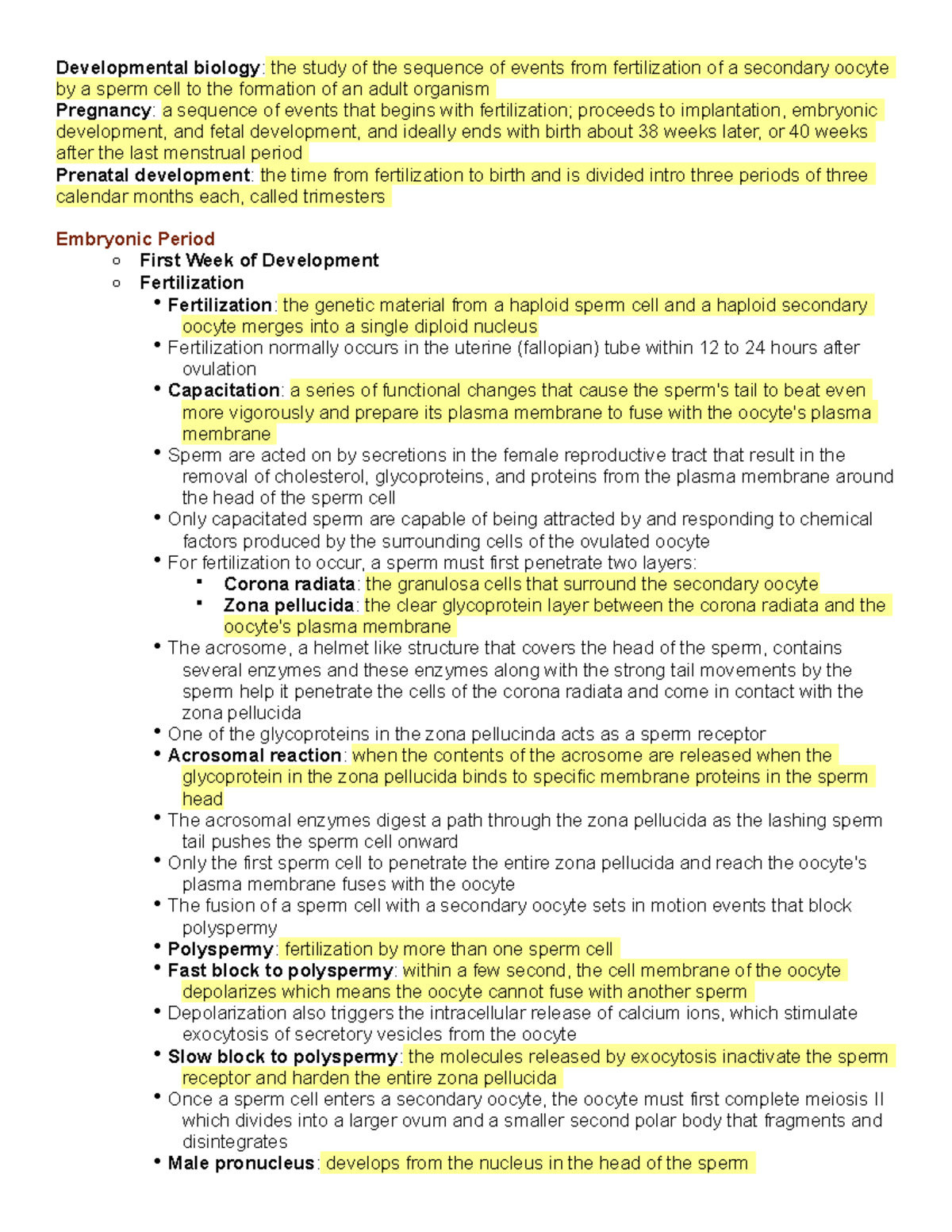 Chapter 29 Notes - Developmental biology : the study of the sequence of ...