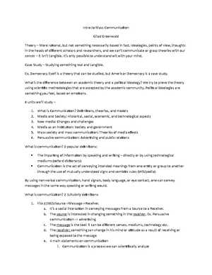Intro to Mass Communications - Studying - Intro to Mass Communications ...