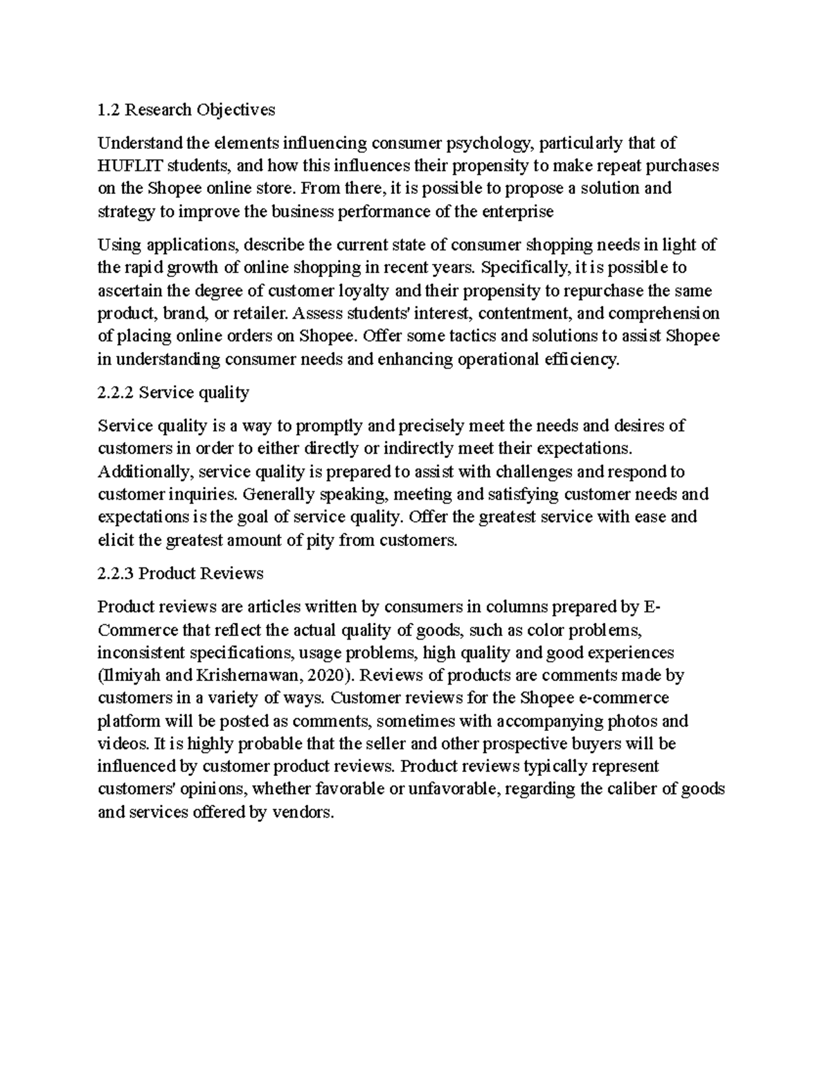 DATN - Research - 1 Research Objectives Understand the elements ...