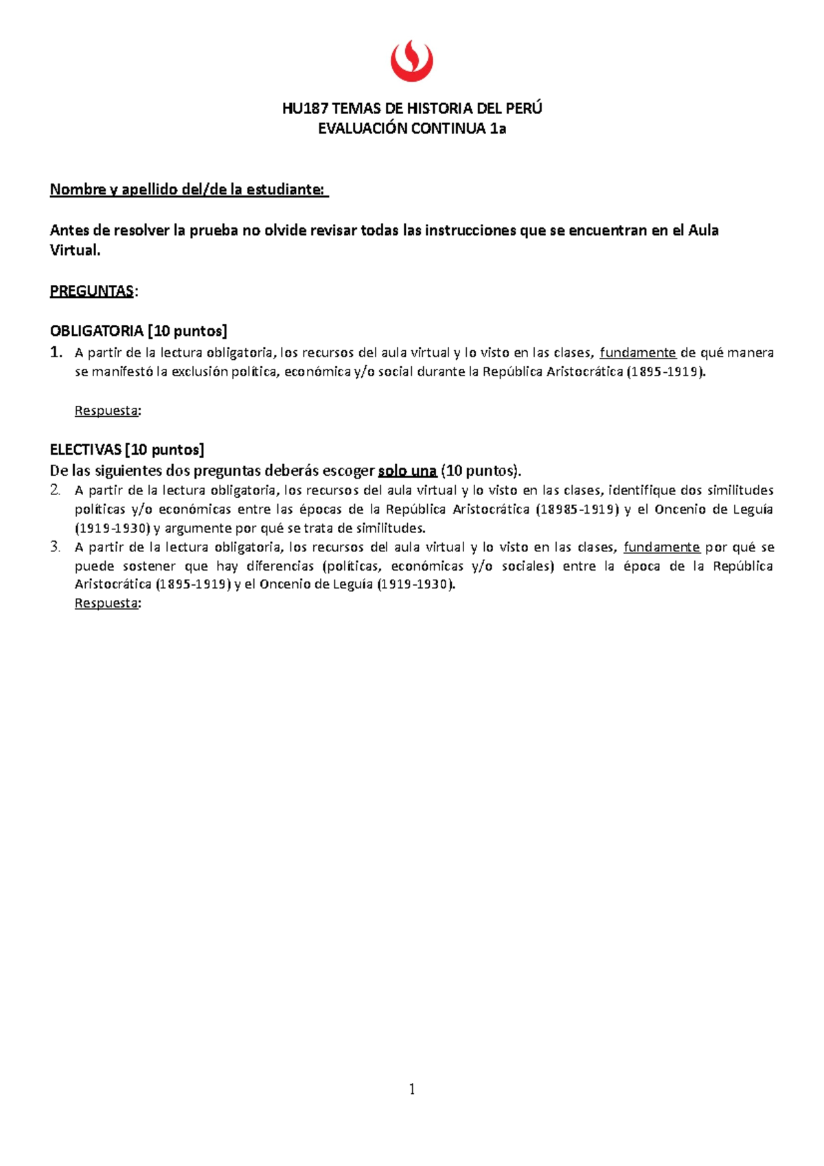 EC1a THP Seccion AV1D (martes) - HU187 TEMAS DE HISTORIA DEL PERÚ ...