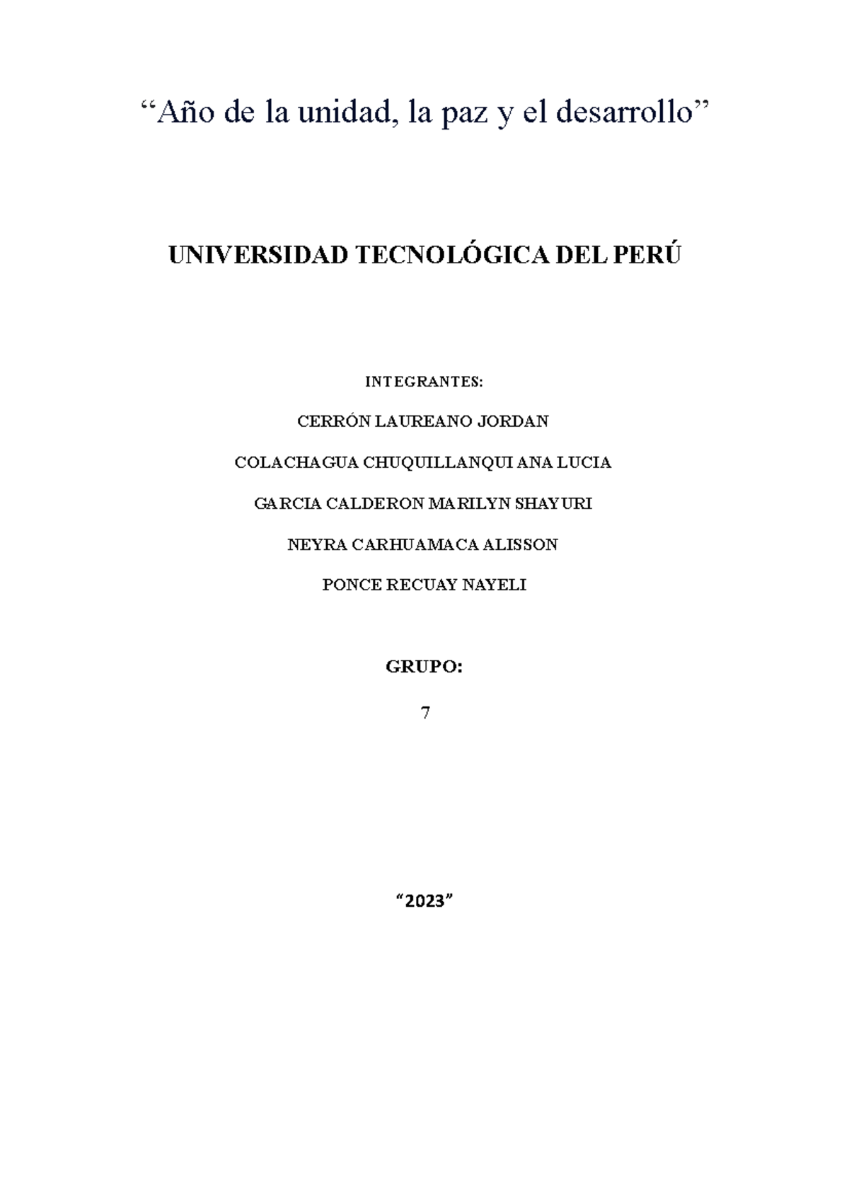 Informe DE Evaluacion EEPD Terminado - “Año de la unidad, la paz y el ...