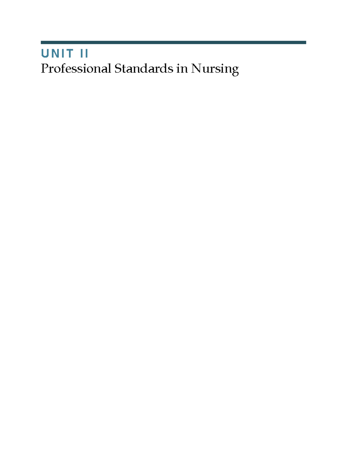 Saunders PN - Unit II Professional Nursing - UNIT II Professional ...