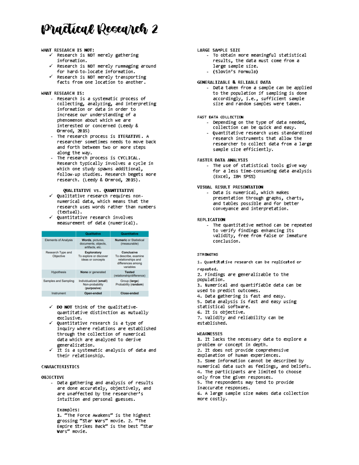 Practical Research 2 Reviewer - ś - Studocu