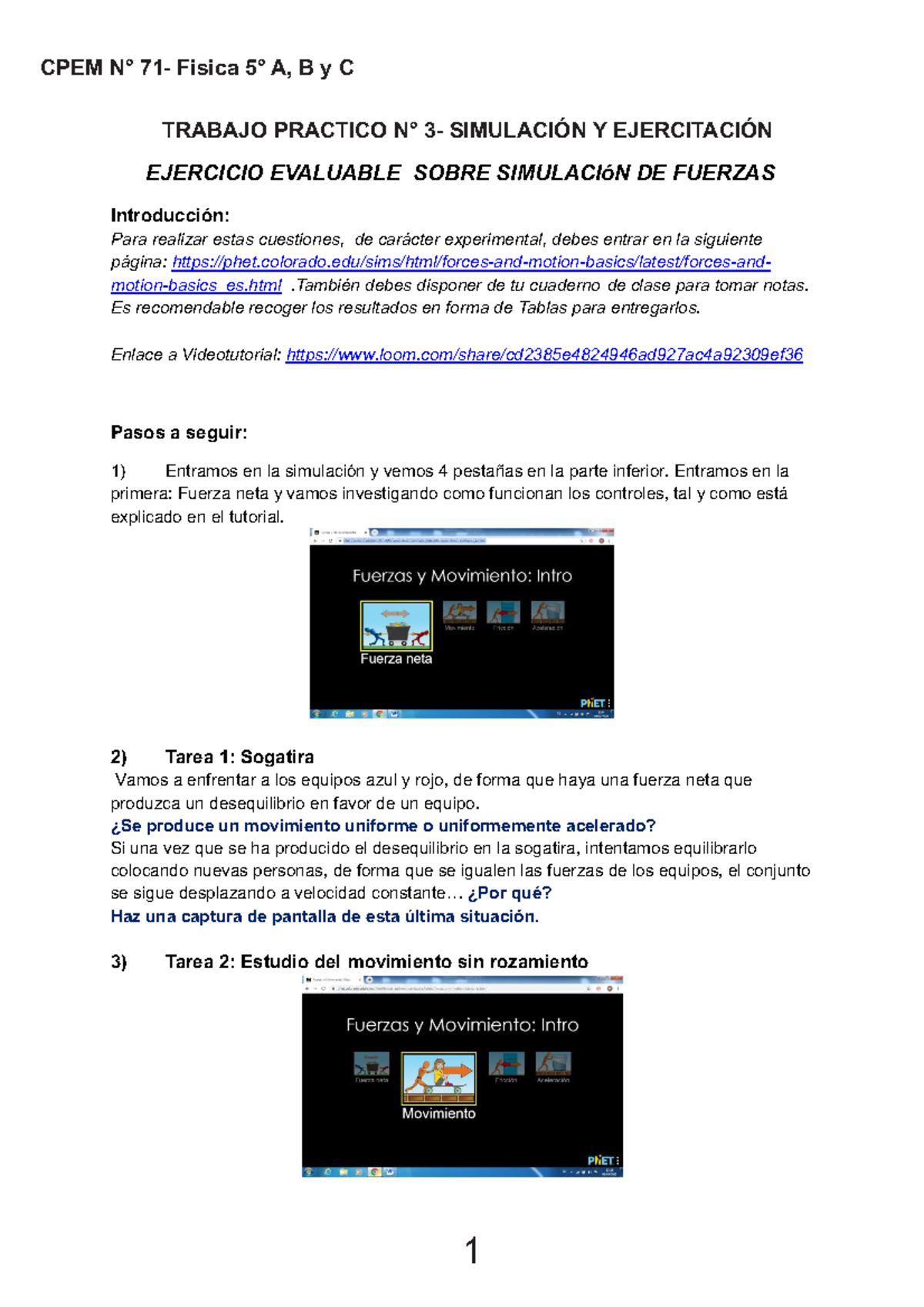 TP3- Fisica 5°A, B Y C- Simulacion Y Ejercicios - EJERCICIO EVALUABLE SOBRE SIMULACIóN DE ...