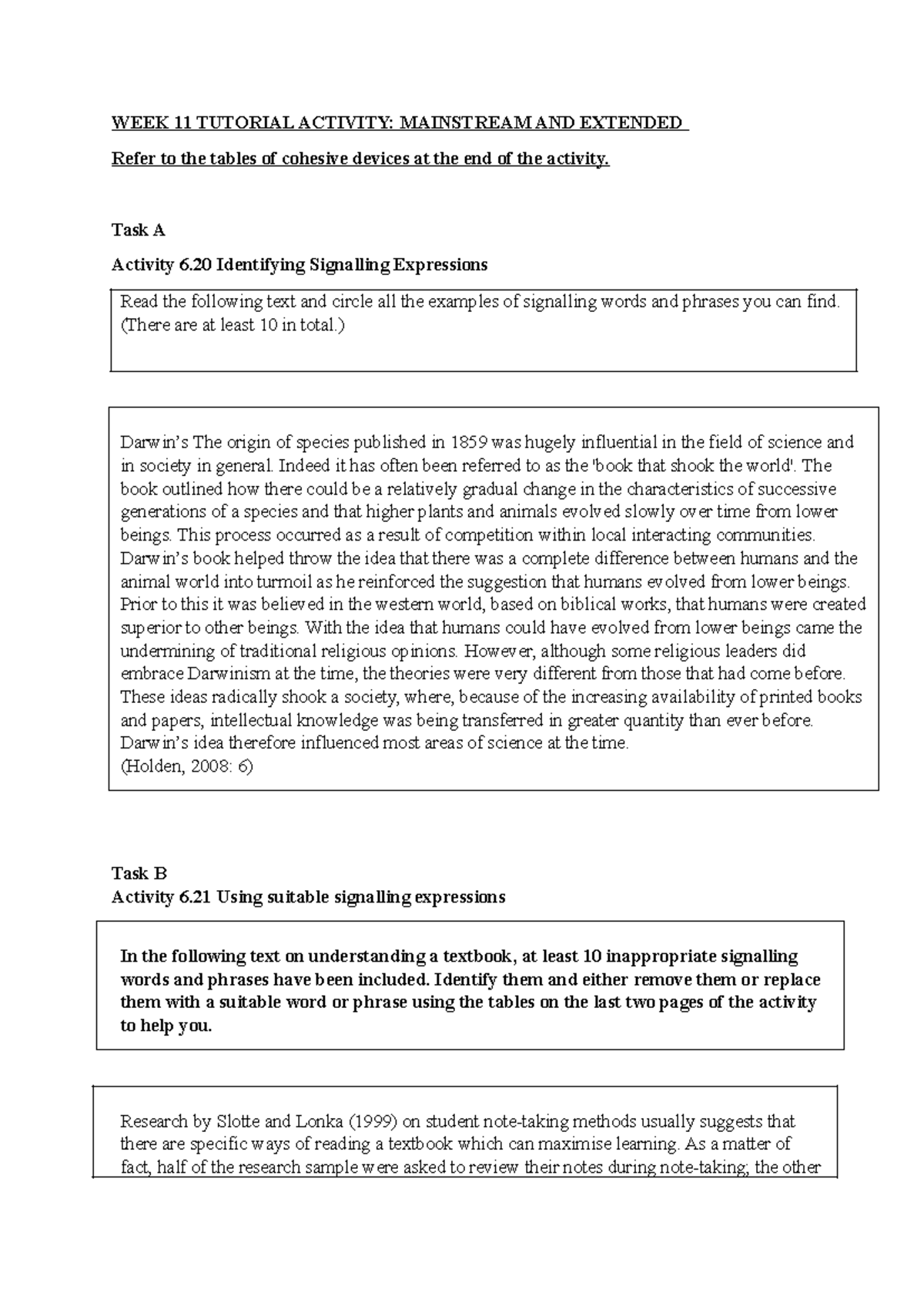 WEEK 11 Tutorial Activity-Mainstream and Extended - WEEK 11 TUTORIAL ...