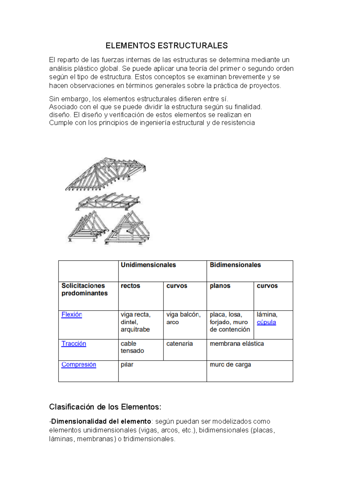 Elementos Estructurales - ELEMENTOS ESTRUCTURALES El reparto de las ...
