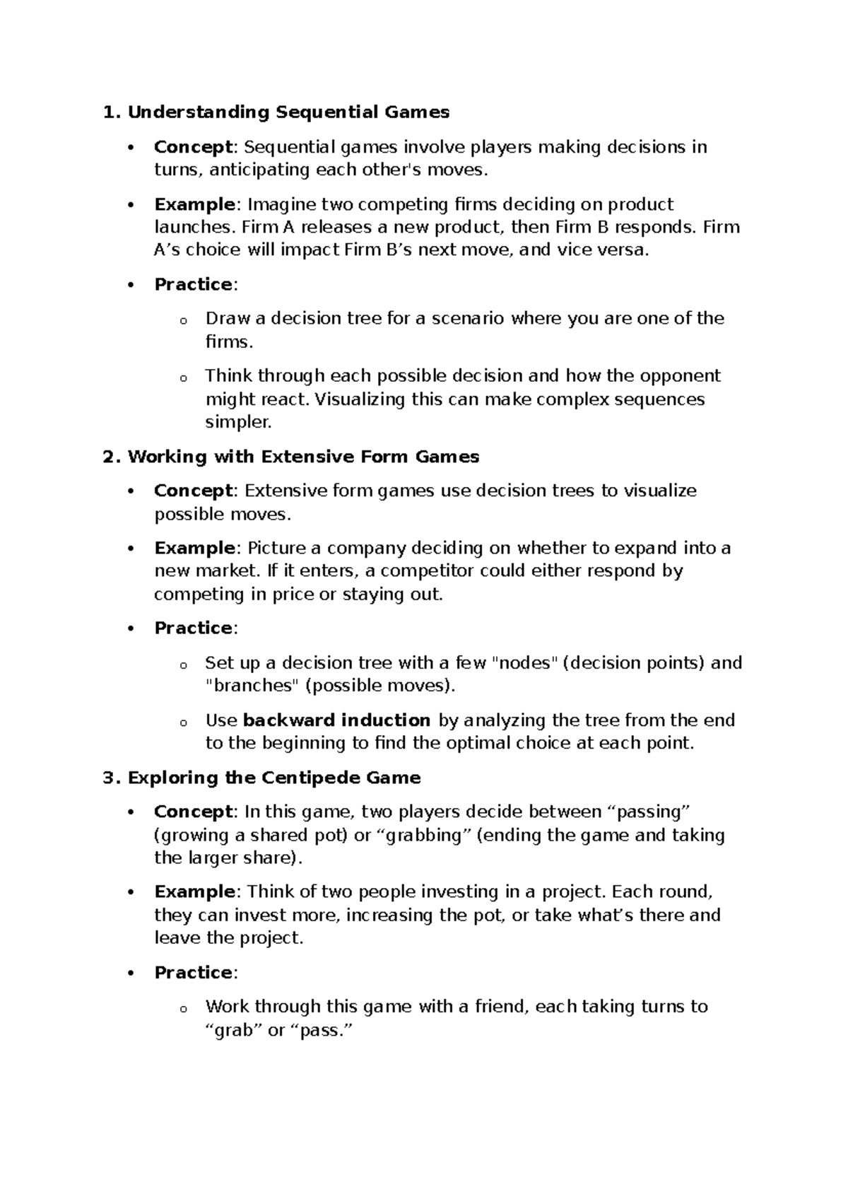 Game Theory 2 - 1. Understanding Sequential Games Concept: Sequential games involve players ...