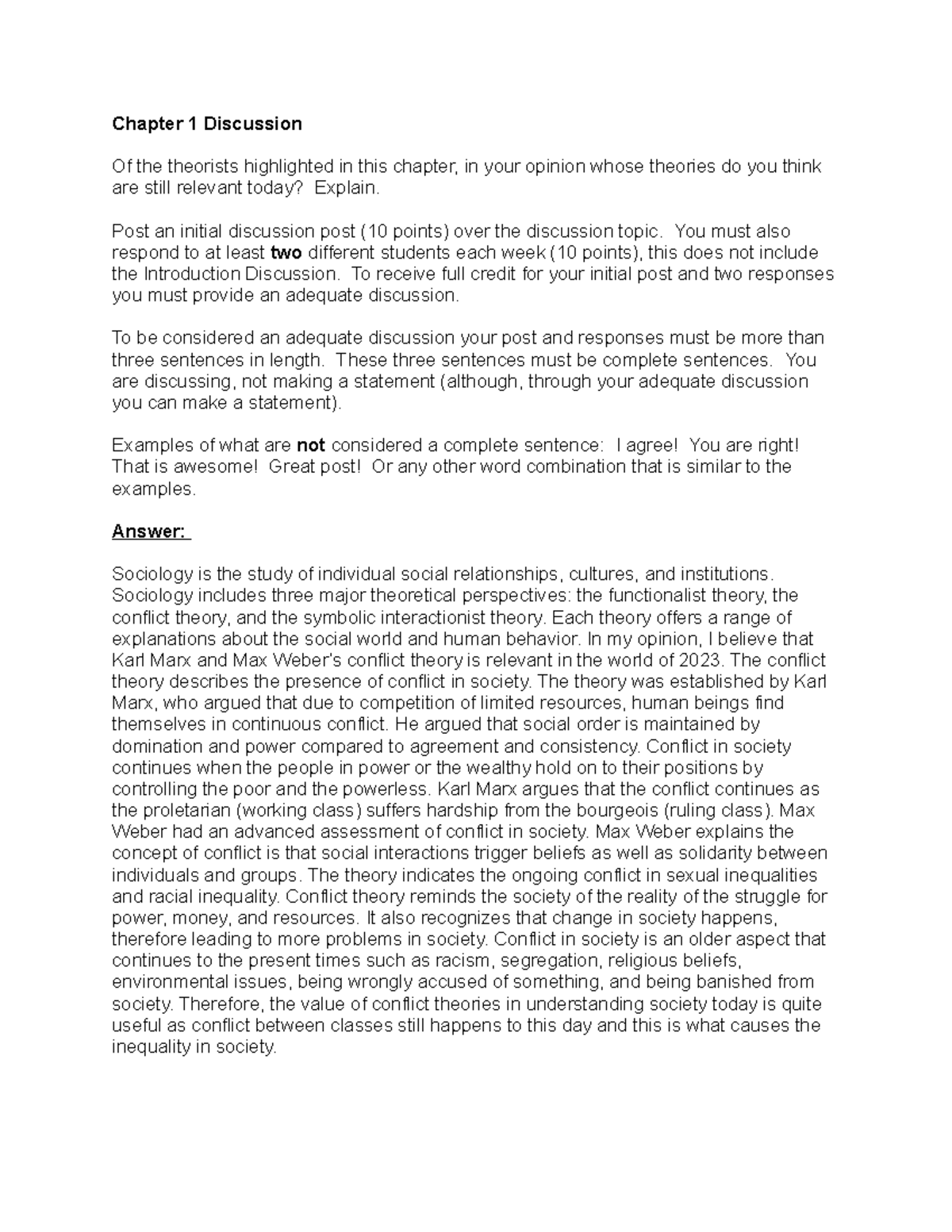 Chapter 1 Discussion - Chapter 1 Discussion Of the theorists ...