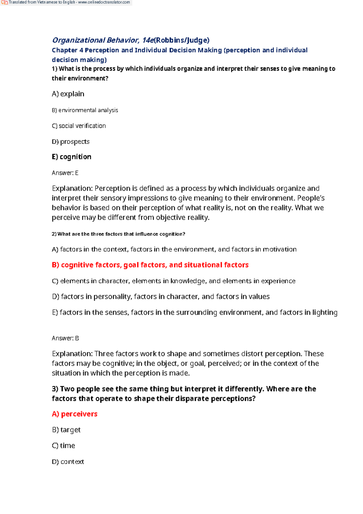 OB-chap-4 - Organizational Behavior, 14e(Robbins/Judge) Chapter 4 ...