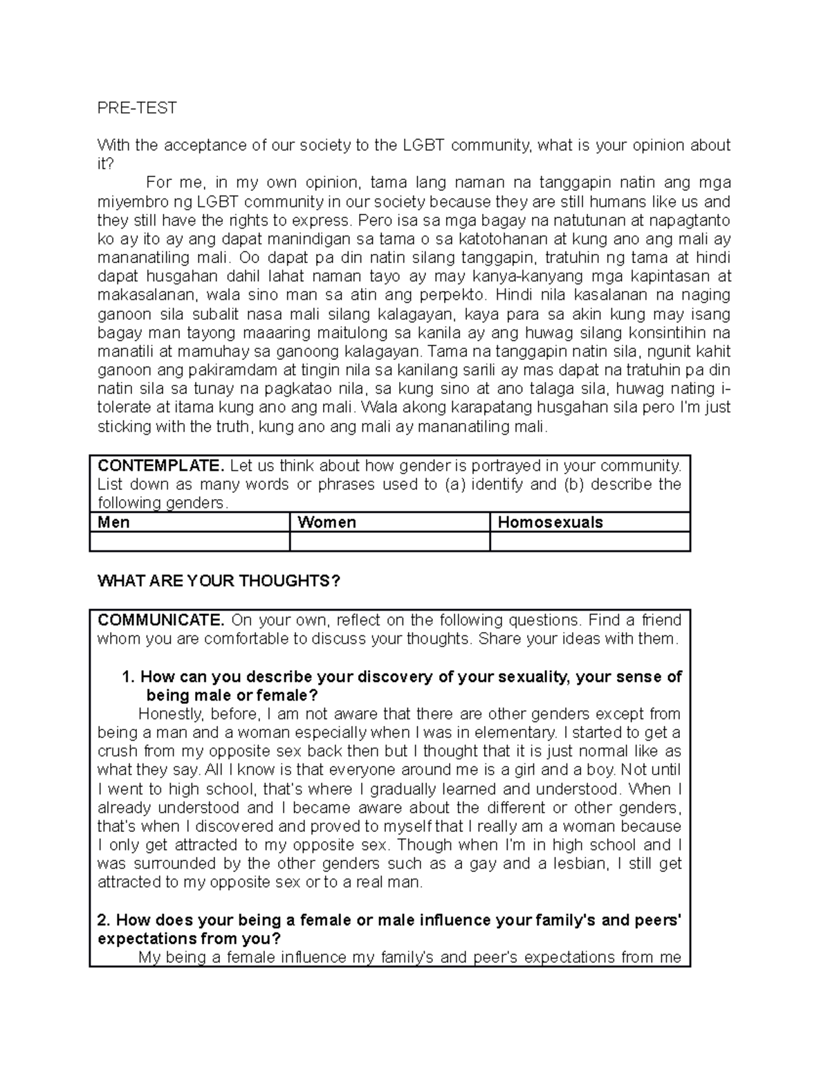 Regencia, Joan - Gen Soc Module 1 - PRE-TEST With the acceptance of our ...