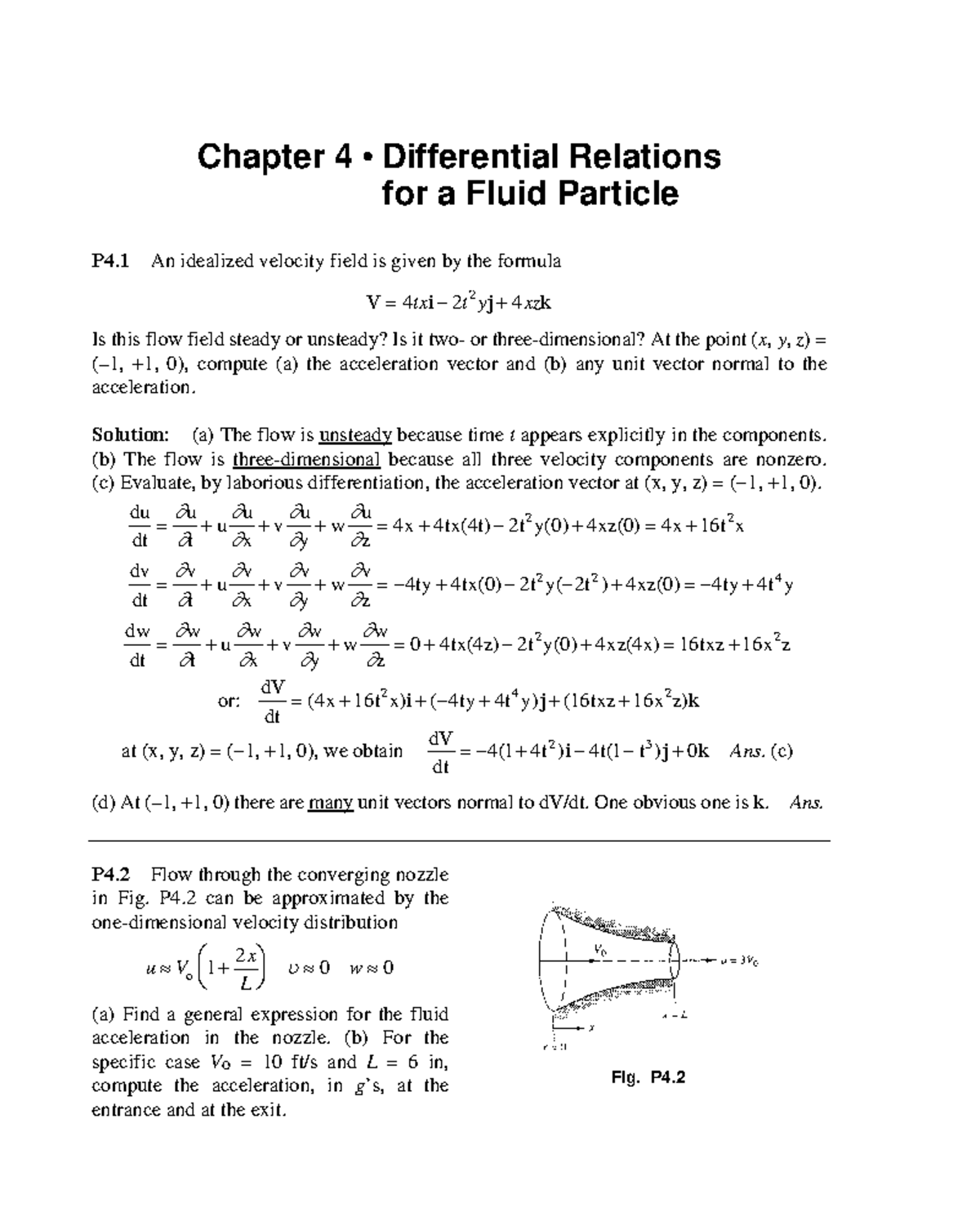 Chap 4 - cours expliqué - Chapter 4 Differential Relations for a Fluid ...