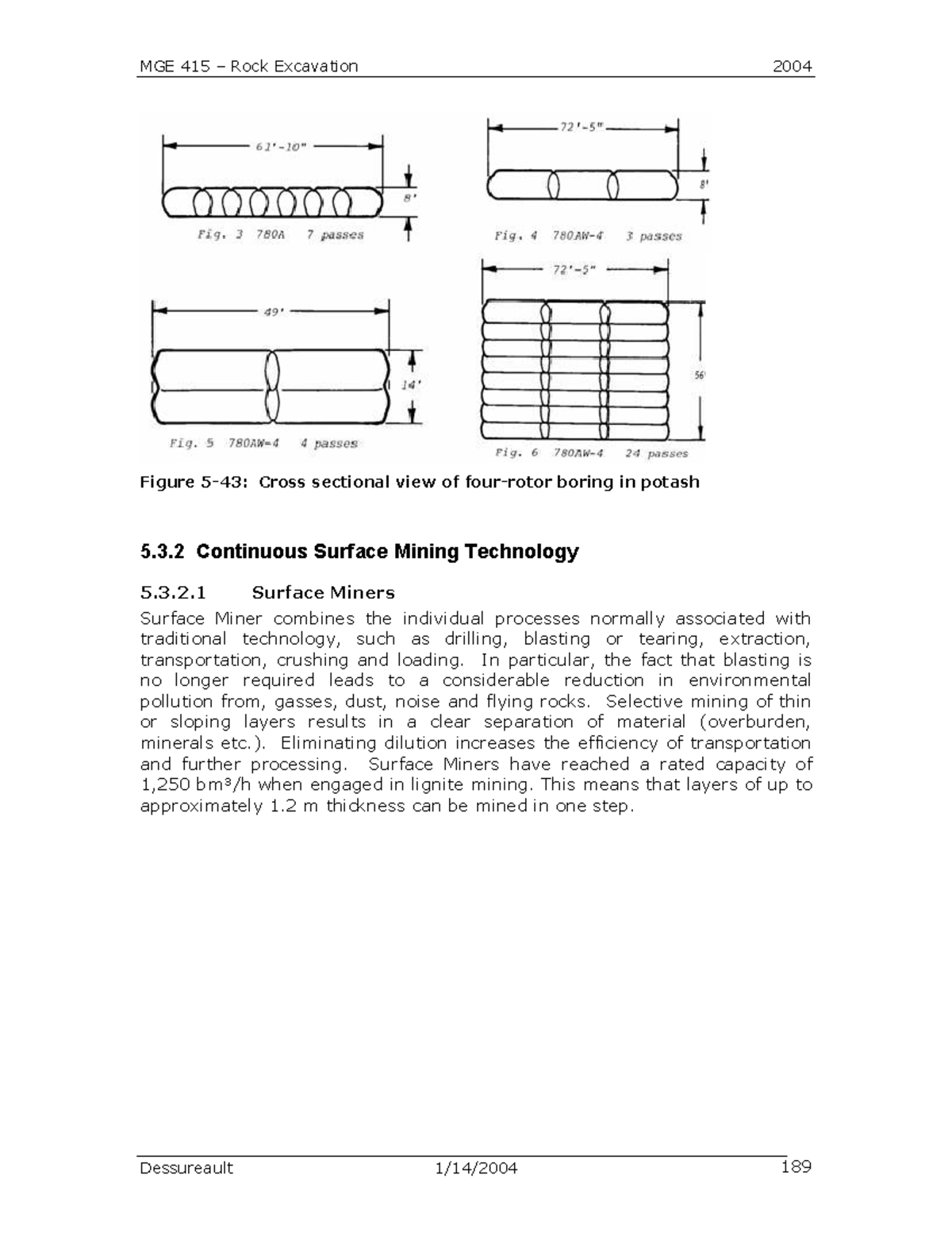Continous surface mining technology - Figure 5-43: Cross sectional view ...