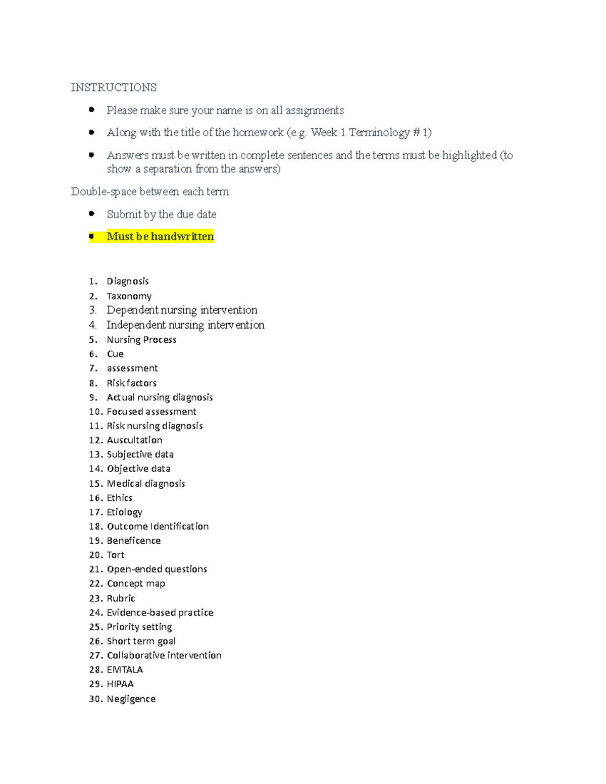 Funds terminology #1 - INSTRUCTIONS Please make sure your name is on ...