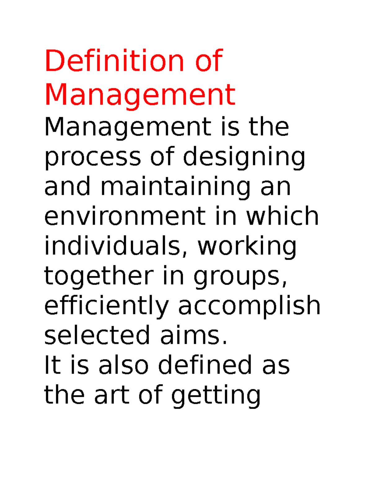 Assegmet theory of mag - same like the above - Definition of Management ...