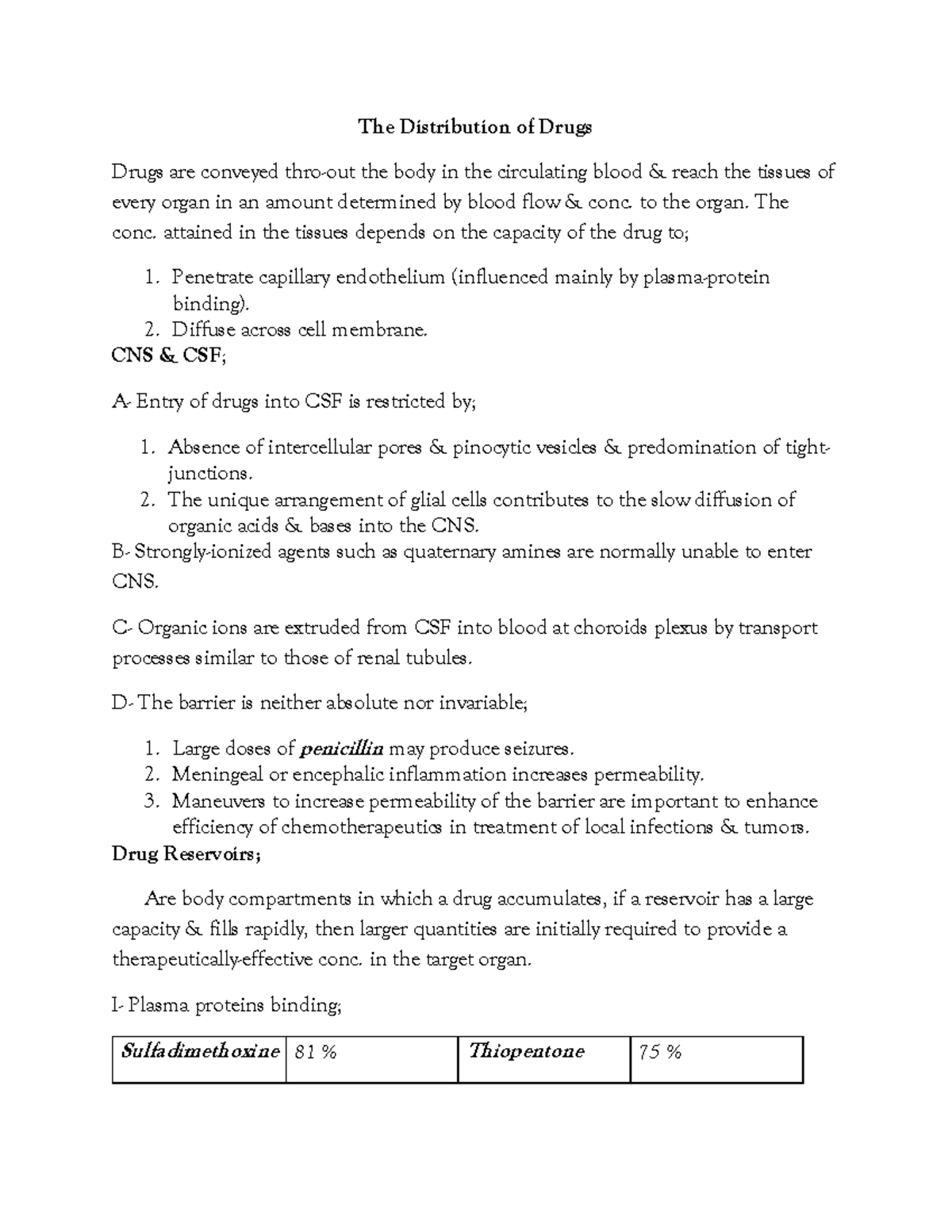 The Distribution of Drugs - The Distribution of Drugs Drugs are ...
