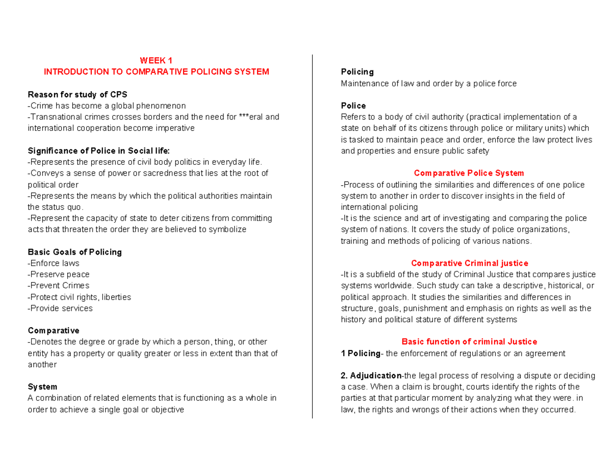 LEA2 - ....................... - WEEK 1 INTRODUCTION TO COMPARATIVE ...