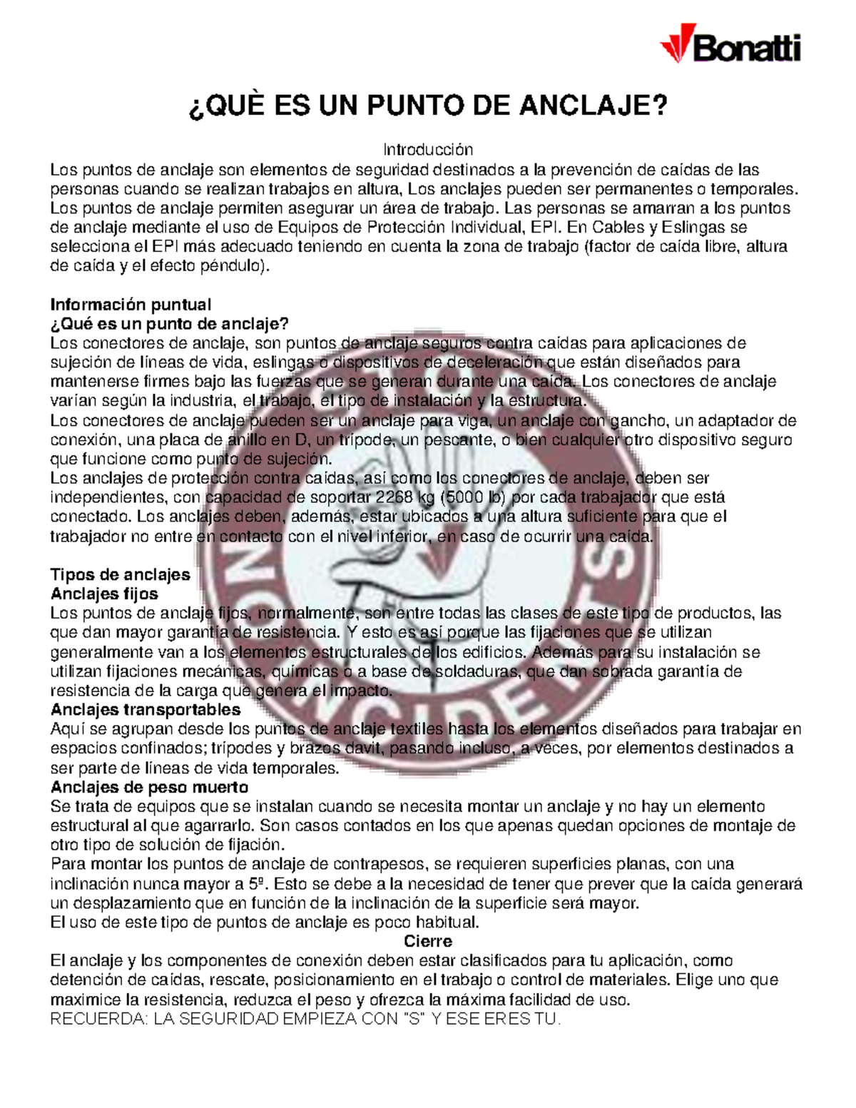 QUE ES UN Punto DE Anclaje - ¿QUÈ ES UN PUNTO DE ANCLAJE? Introducción ...