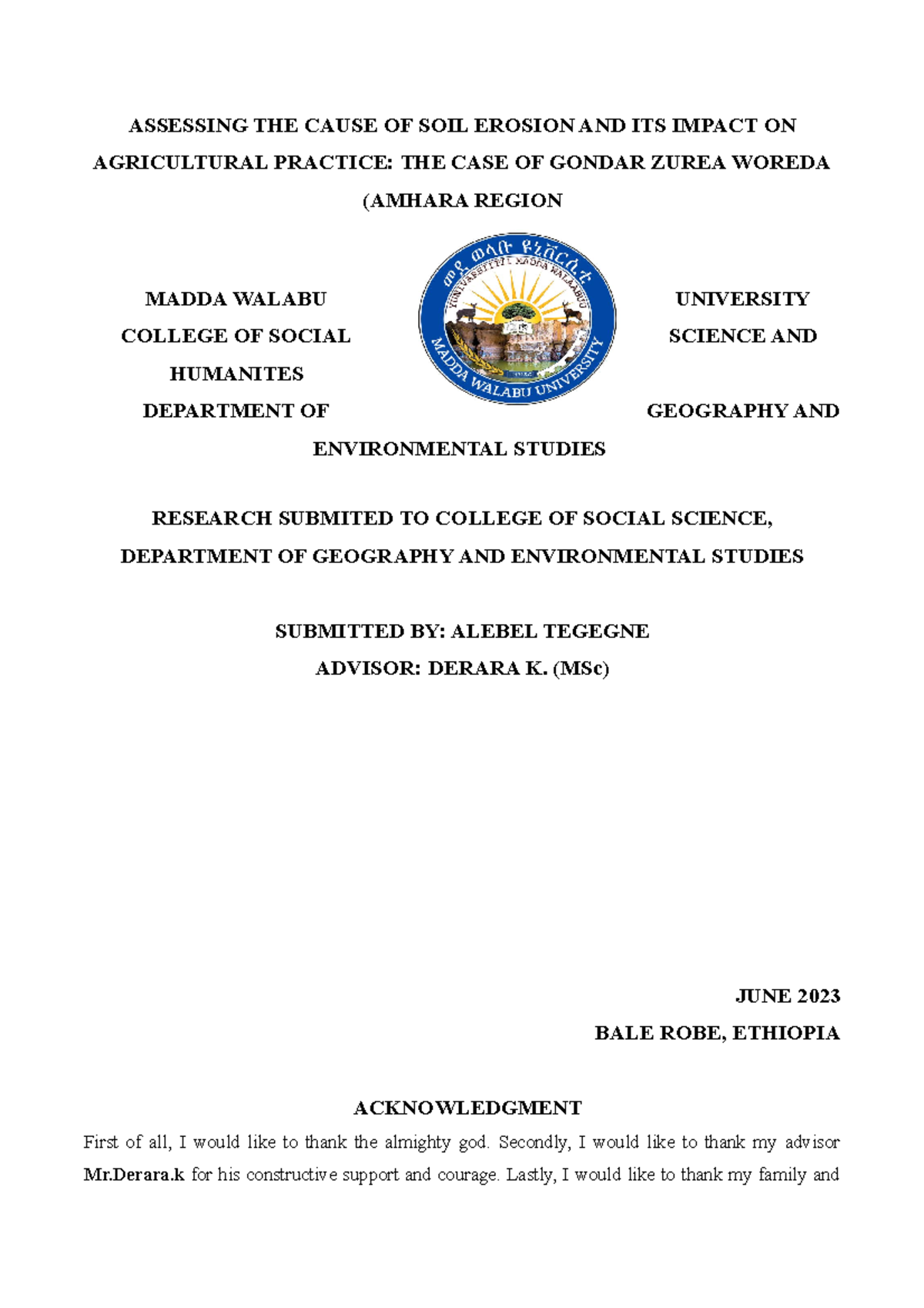Alebel research first draft yesss - Research Methods and Seminar - Studocu