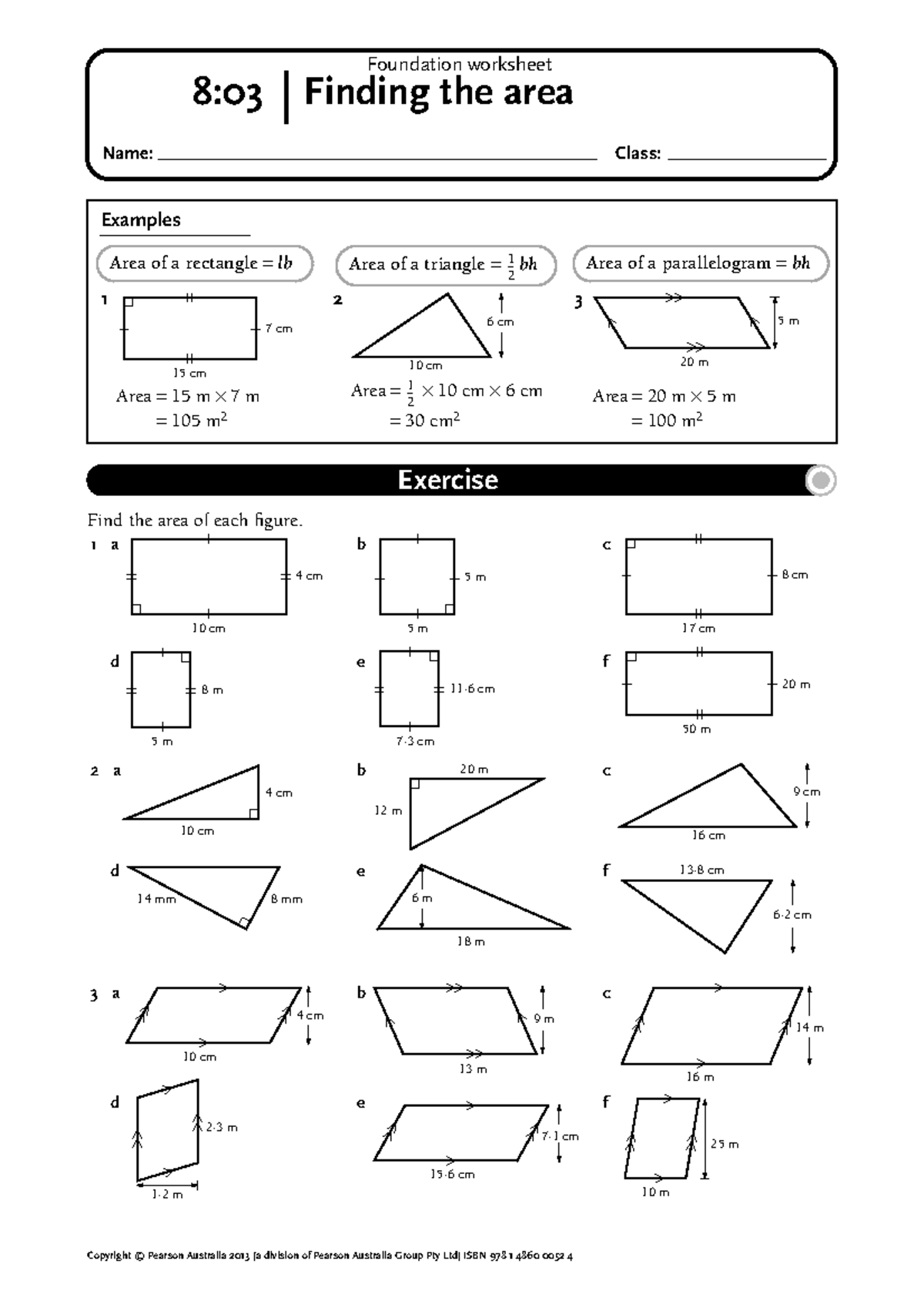 Asm8 Fws08 003 Equations Foundation Worksheet Name Class Find